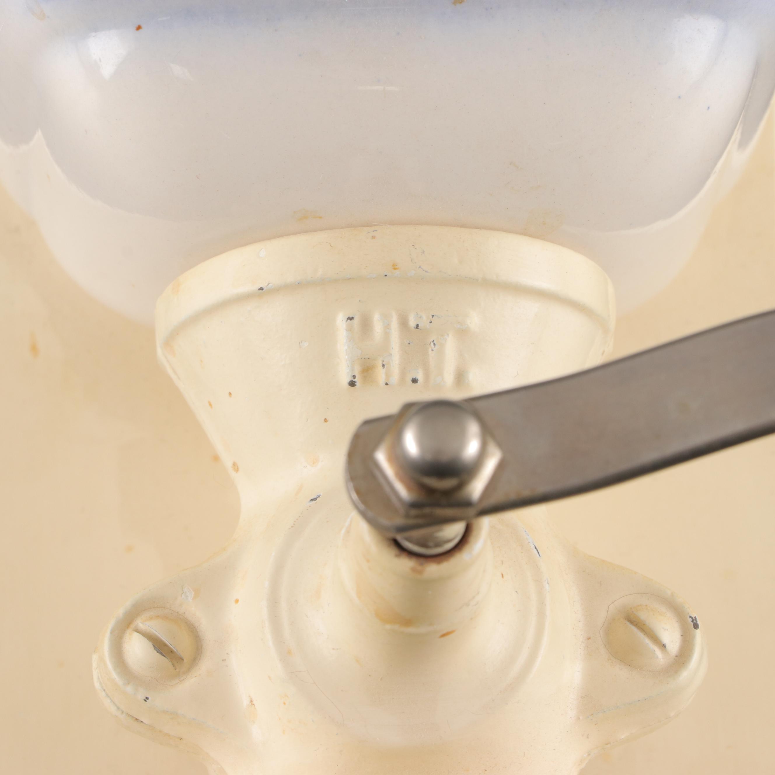 Armin Trosser Delft Style Wall Mount Ceramic Coffee Grinder, Mid-20th ...