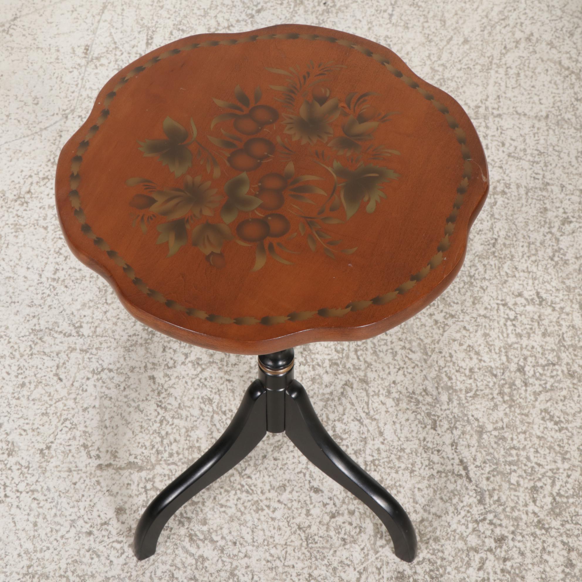 Directoire Style Caned Bergère with L. Hitchcock Federal Style Side ...