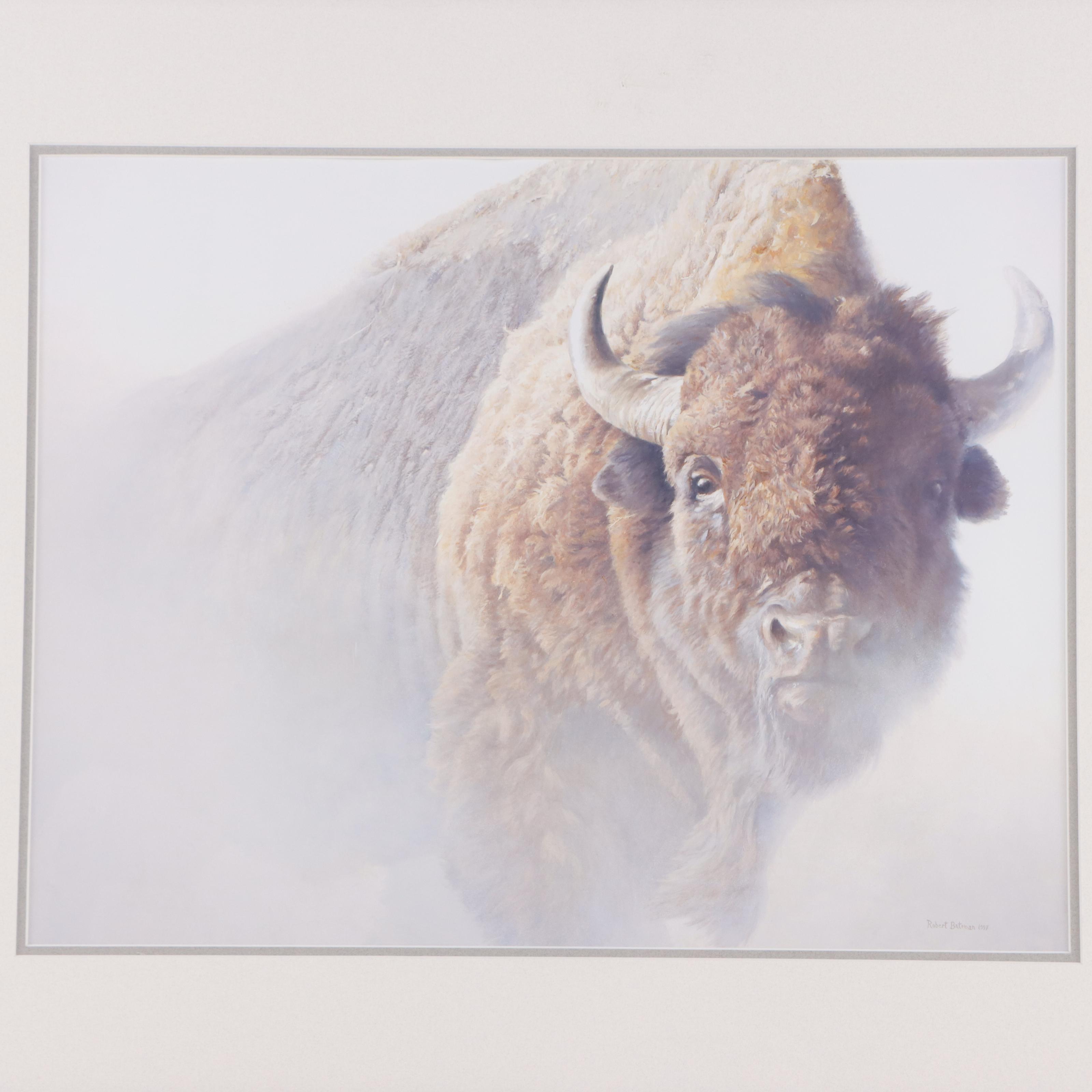 Robert Bateman Offset Lithograph of American Bison, Late 20th Century ...