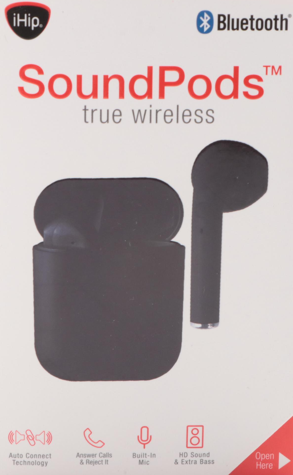 iHip SoundPods Black Bluetooth Earbuds, 2020 | EBTH