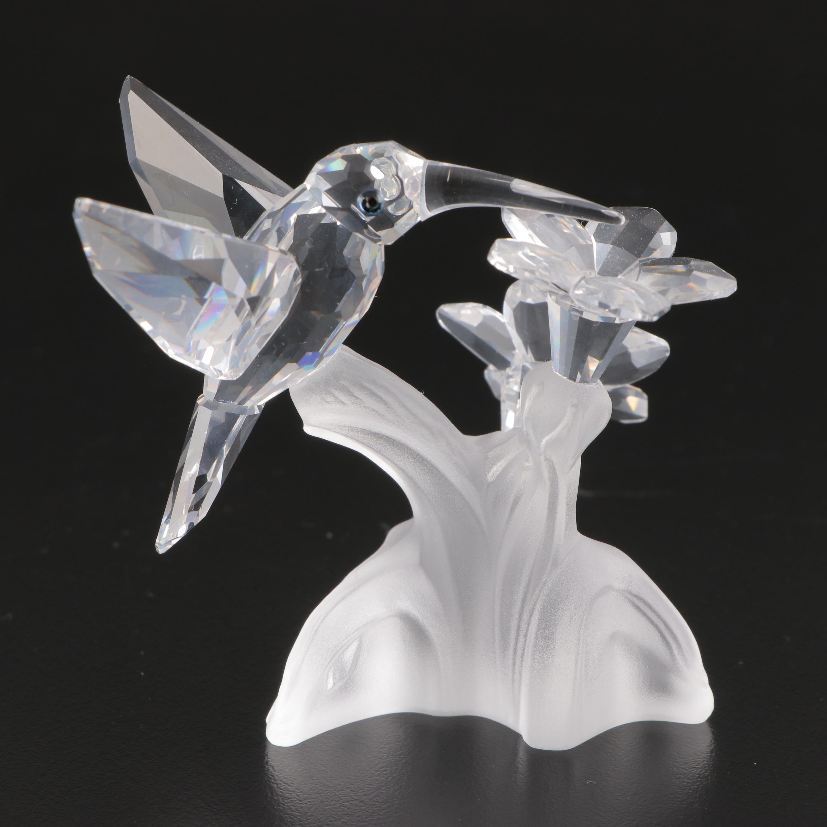 Swarovski Crystal Swan, Orchid, and Hummingbird Figurines | EBTH