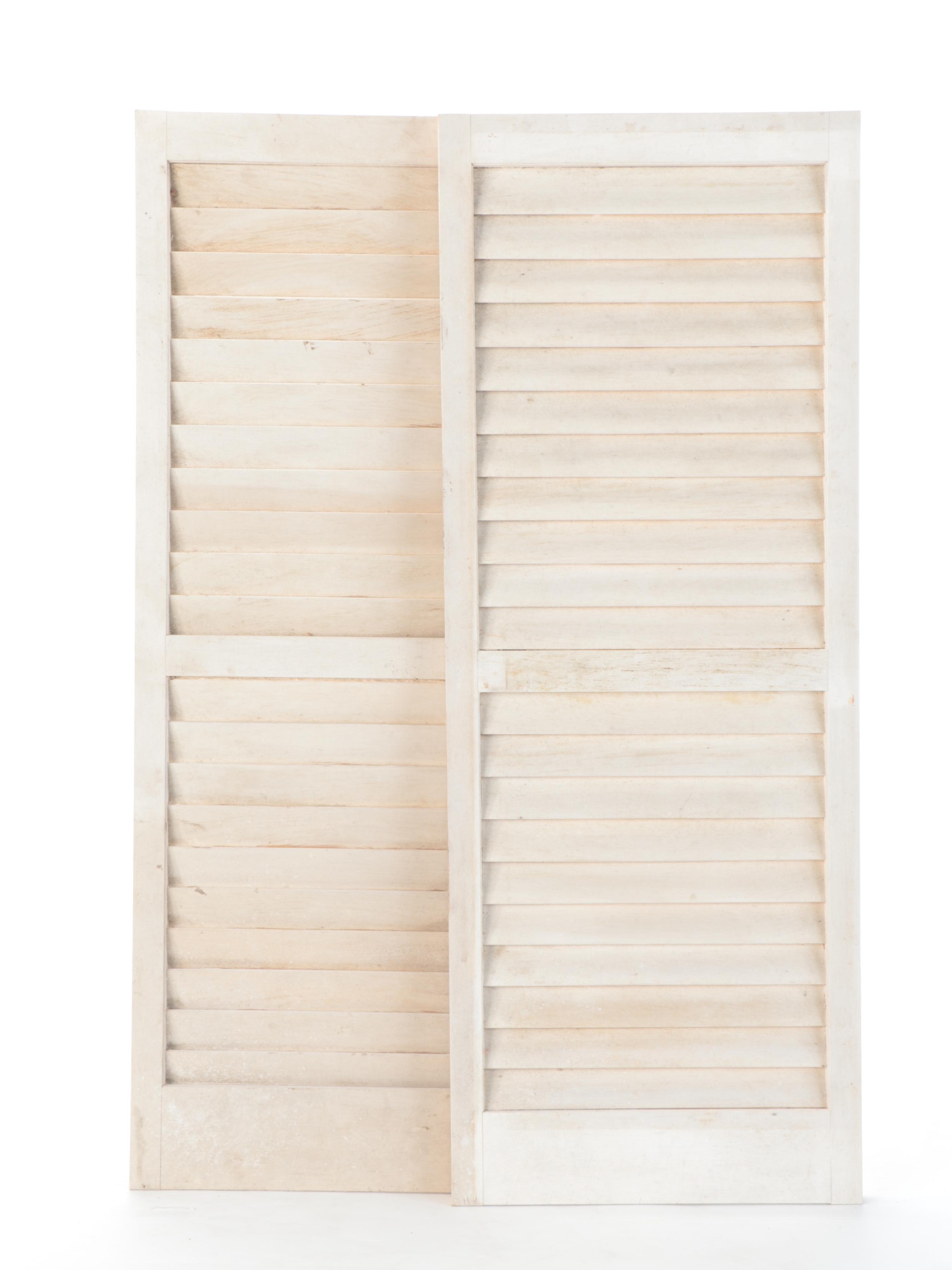 White Painted Wooden Window Shutters | EBTH