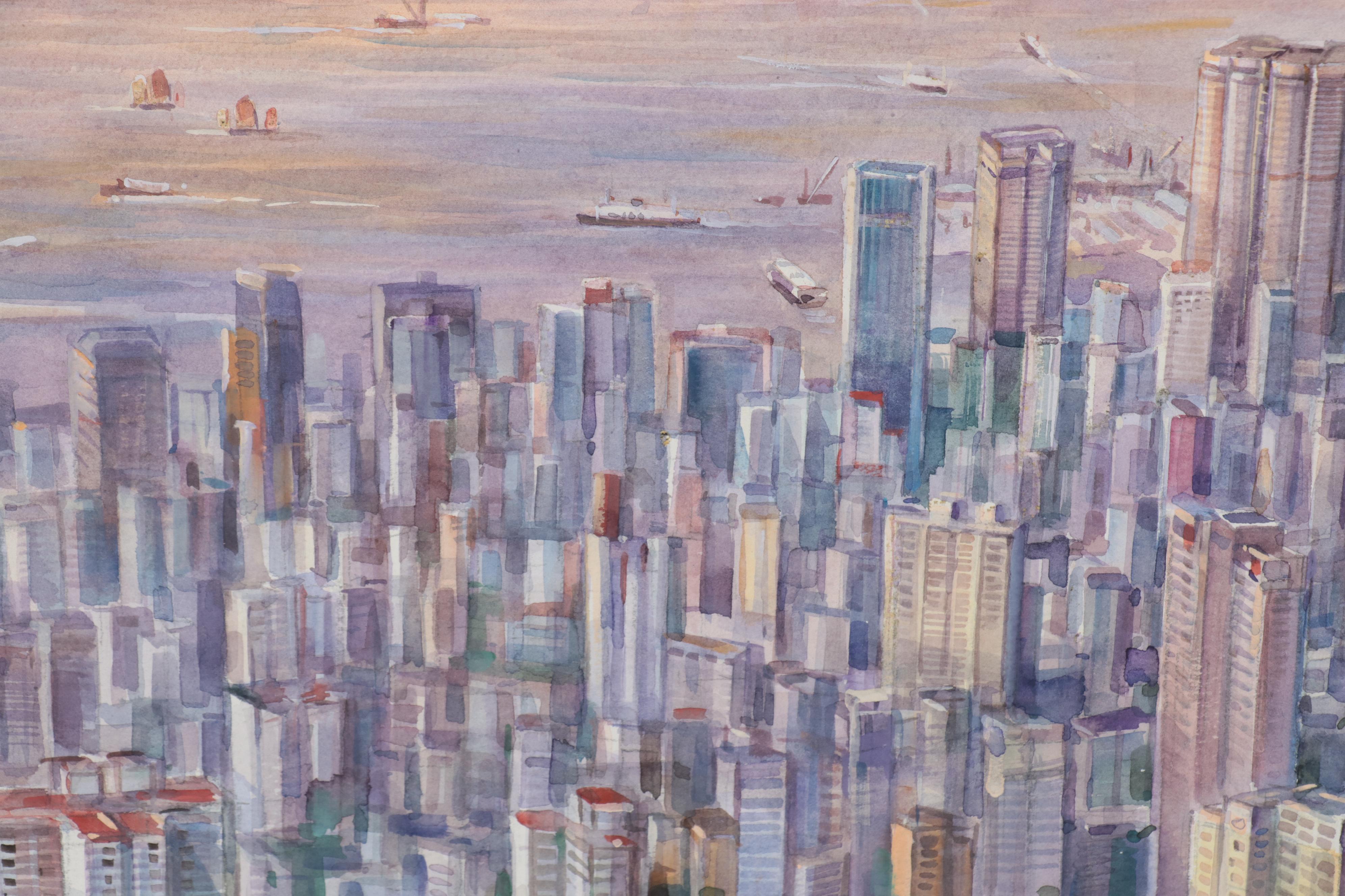 Metropolitan Bay Area Landscape Watercolor Painting | EBTH