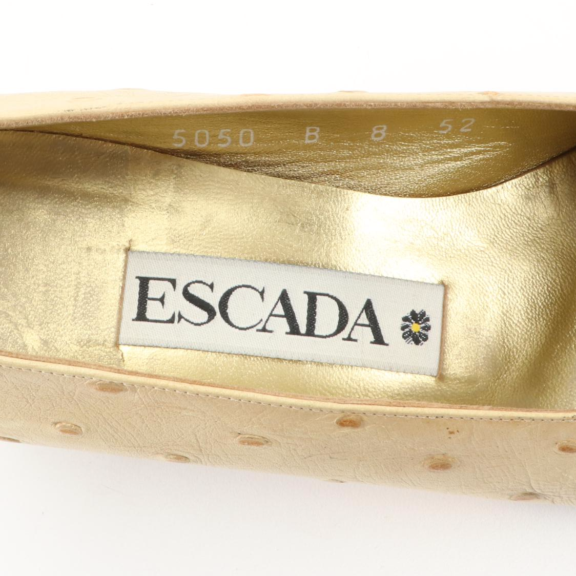 Escada Square Toe Pumps in Ostrich Leather | EBTH