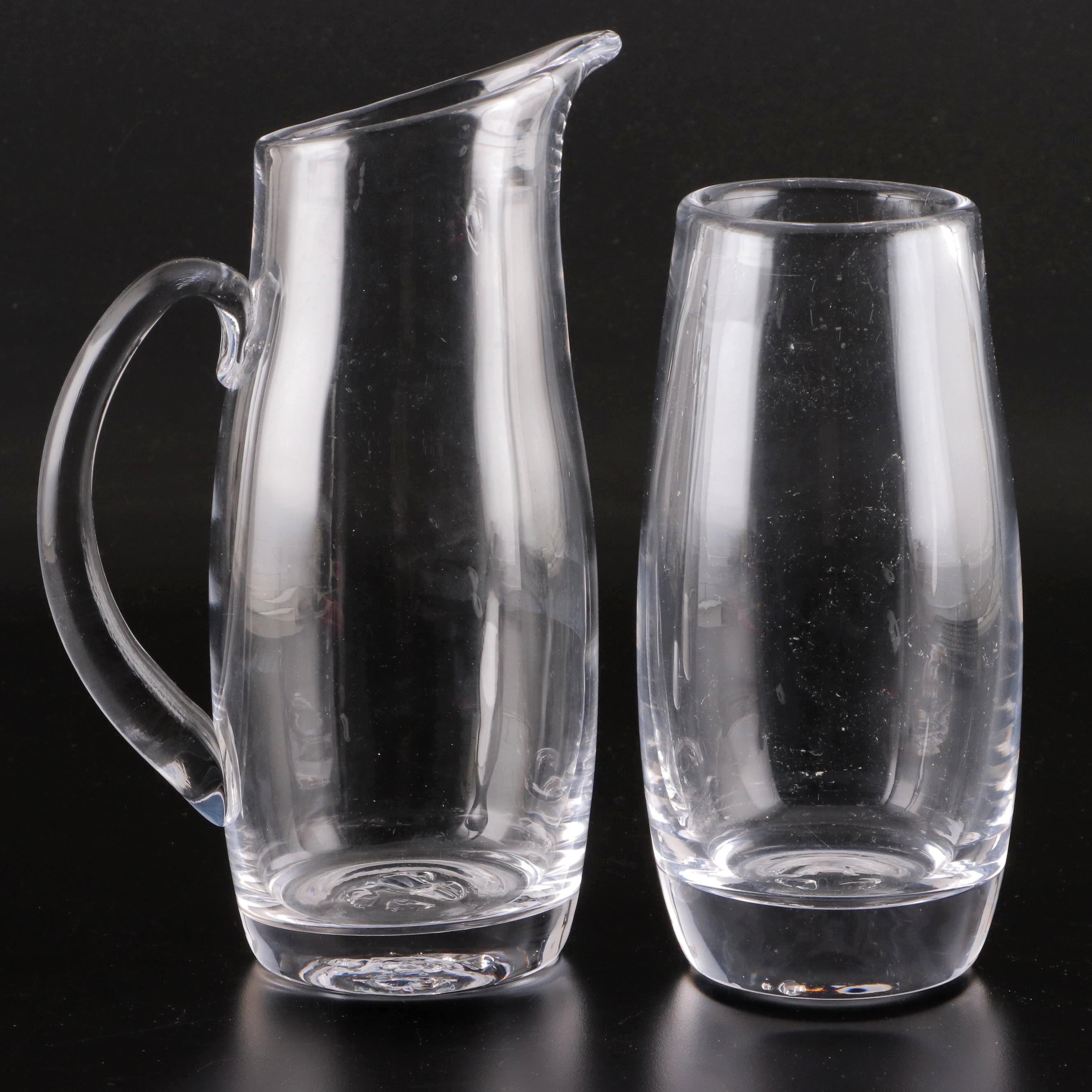 Simon Pearce Glass Vase and Pitcher | EBTH