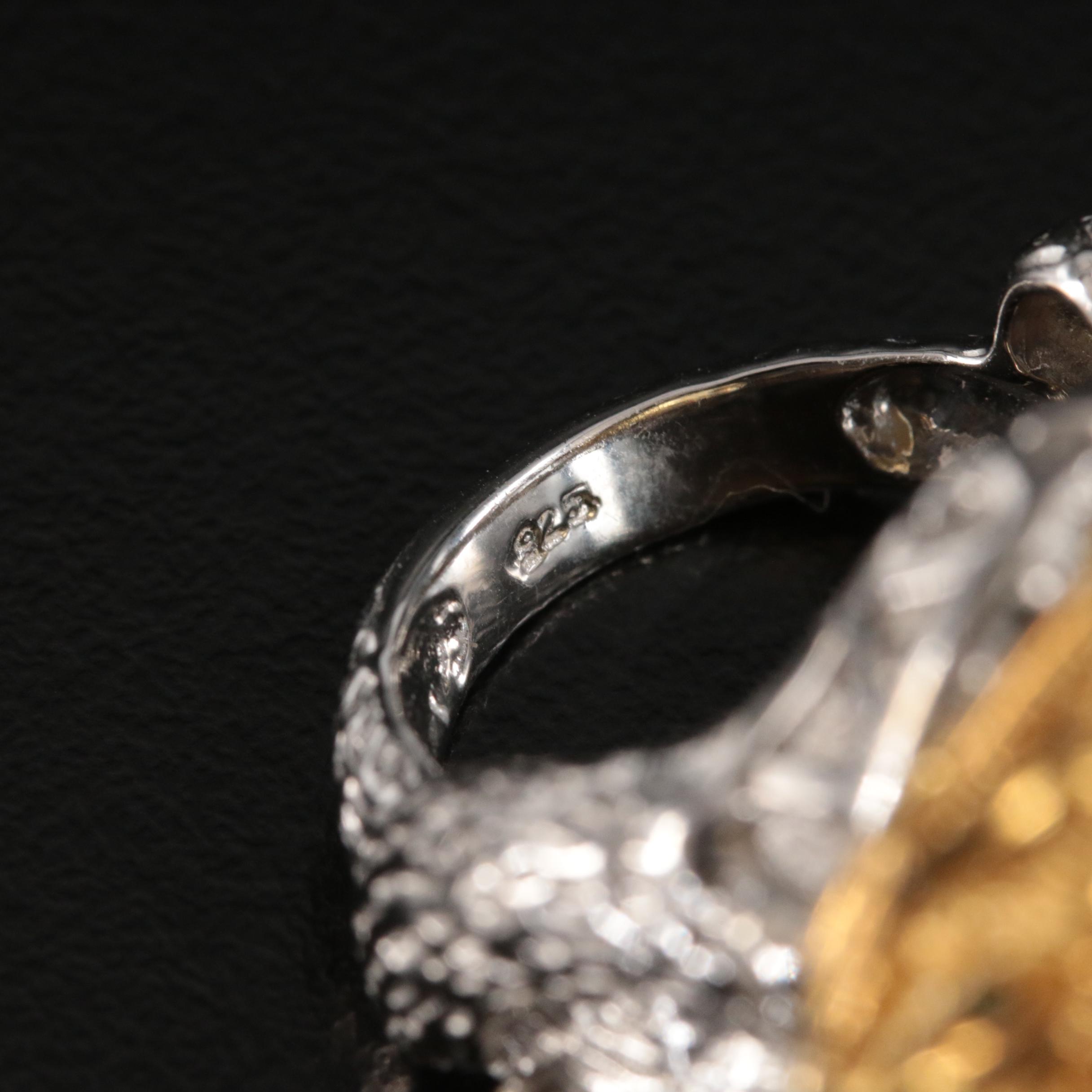 Sterling Citrine, Tanzanite and Garnet Wyrm Ring | EBTH