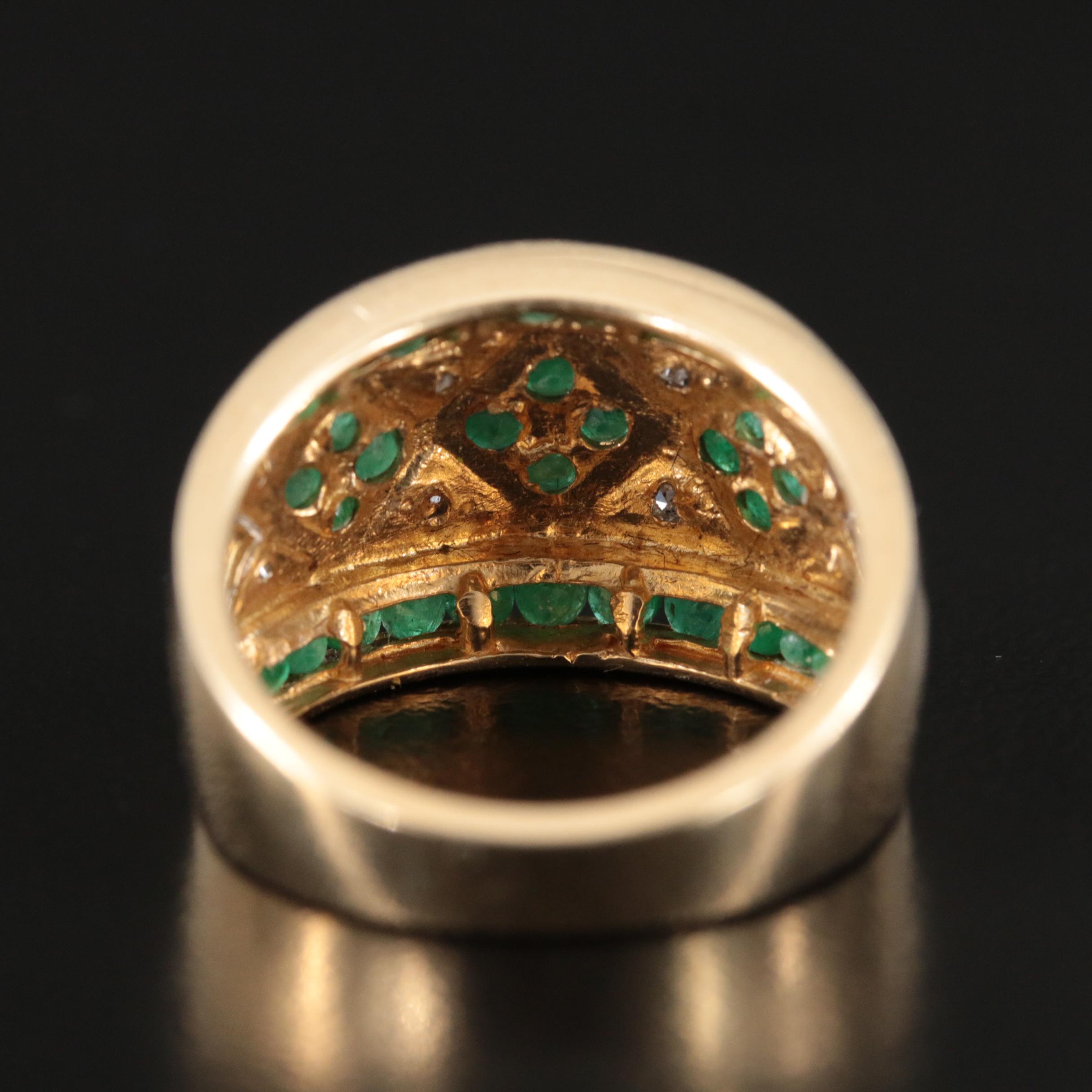 14K Emerald and Diamond Cigar Band | EBTH