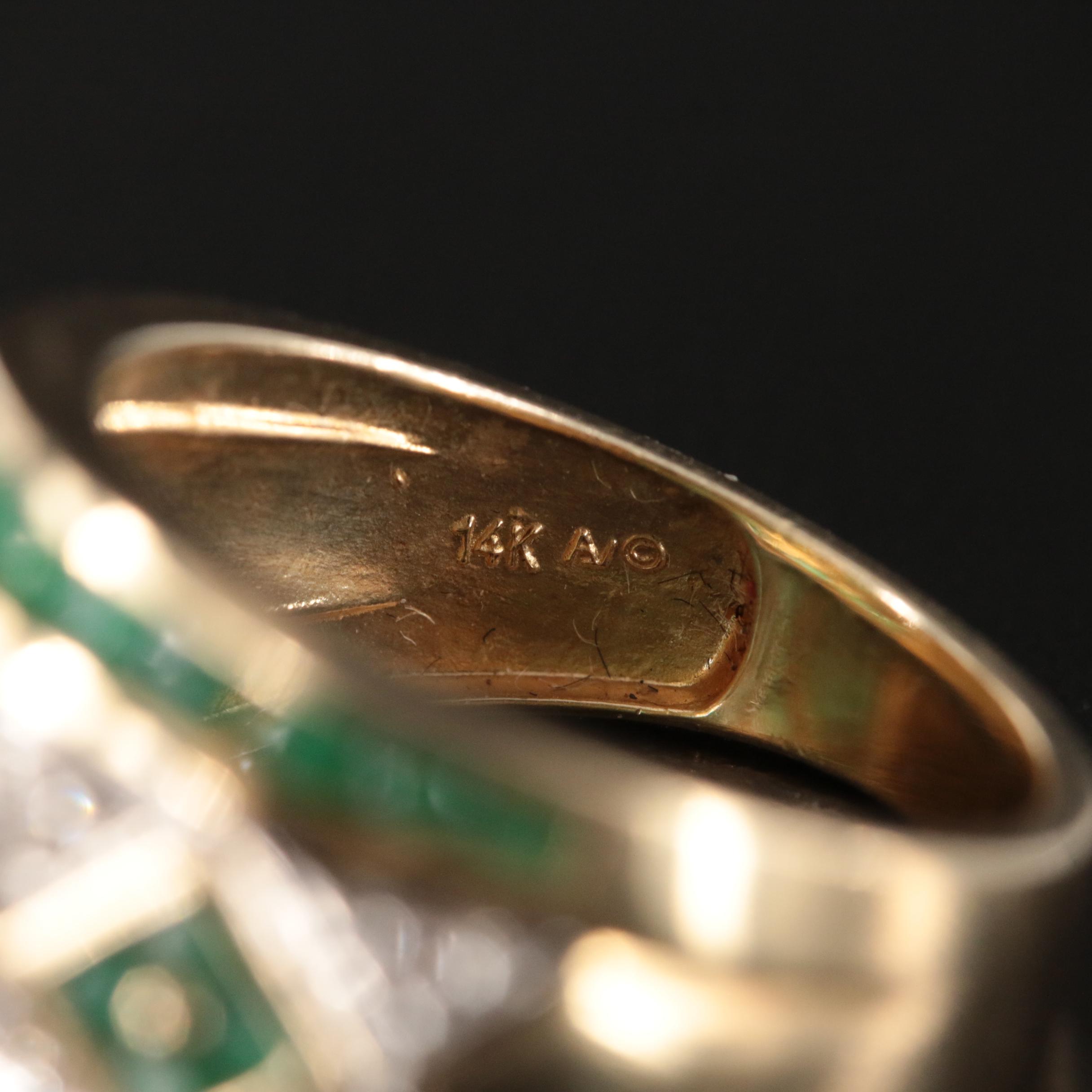 14K Emerald and Diamond Cigar Band | EBTH