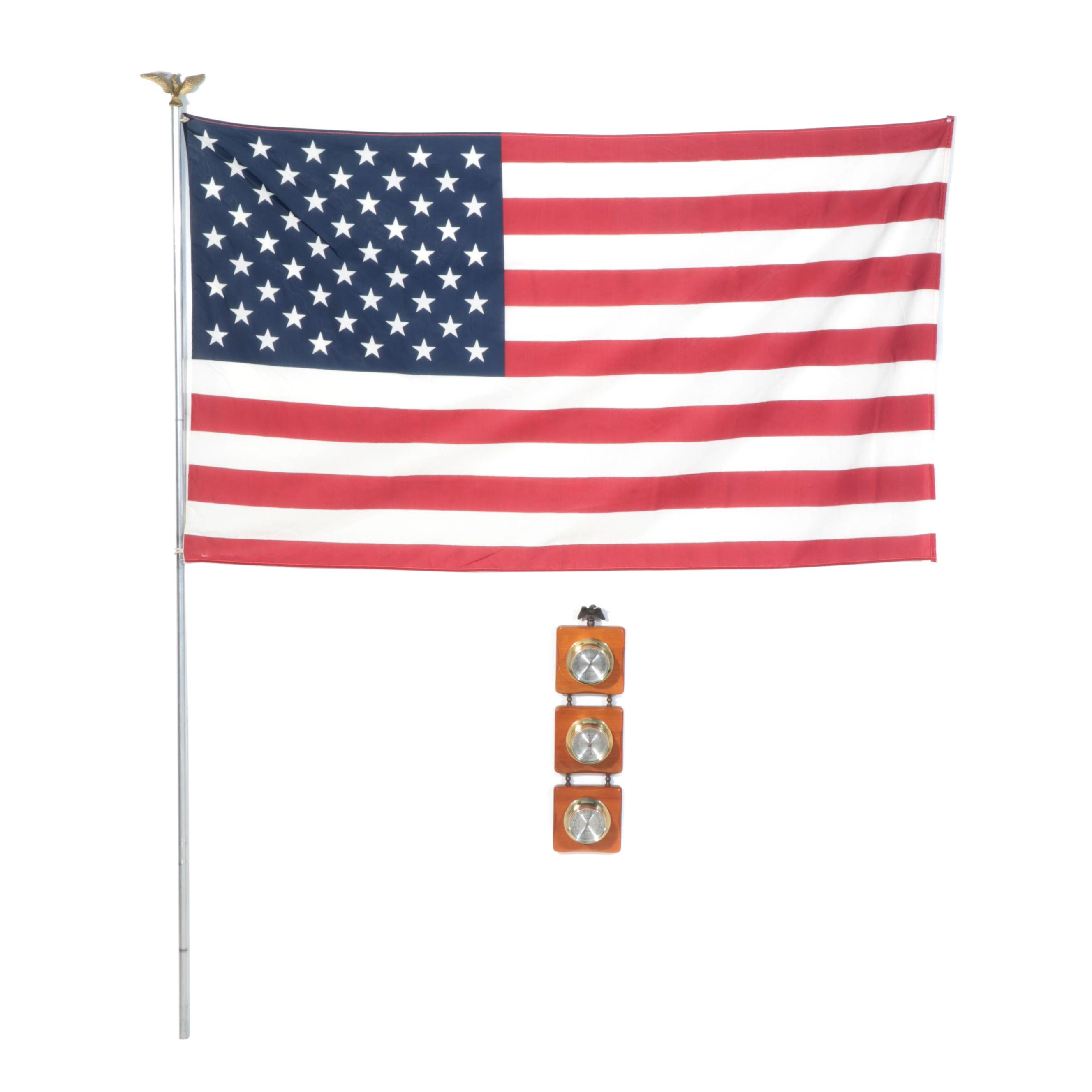 Annin & Co American Flag with Federal Style Springfield Thermometer ...
