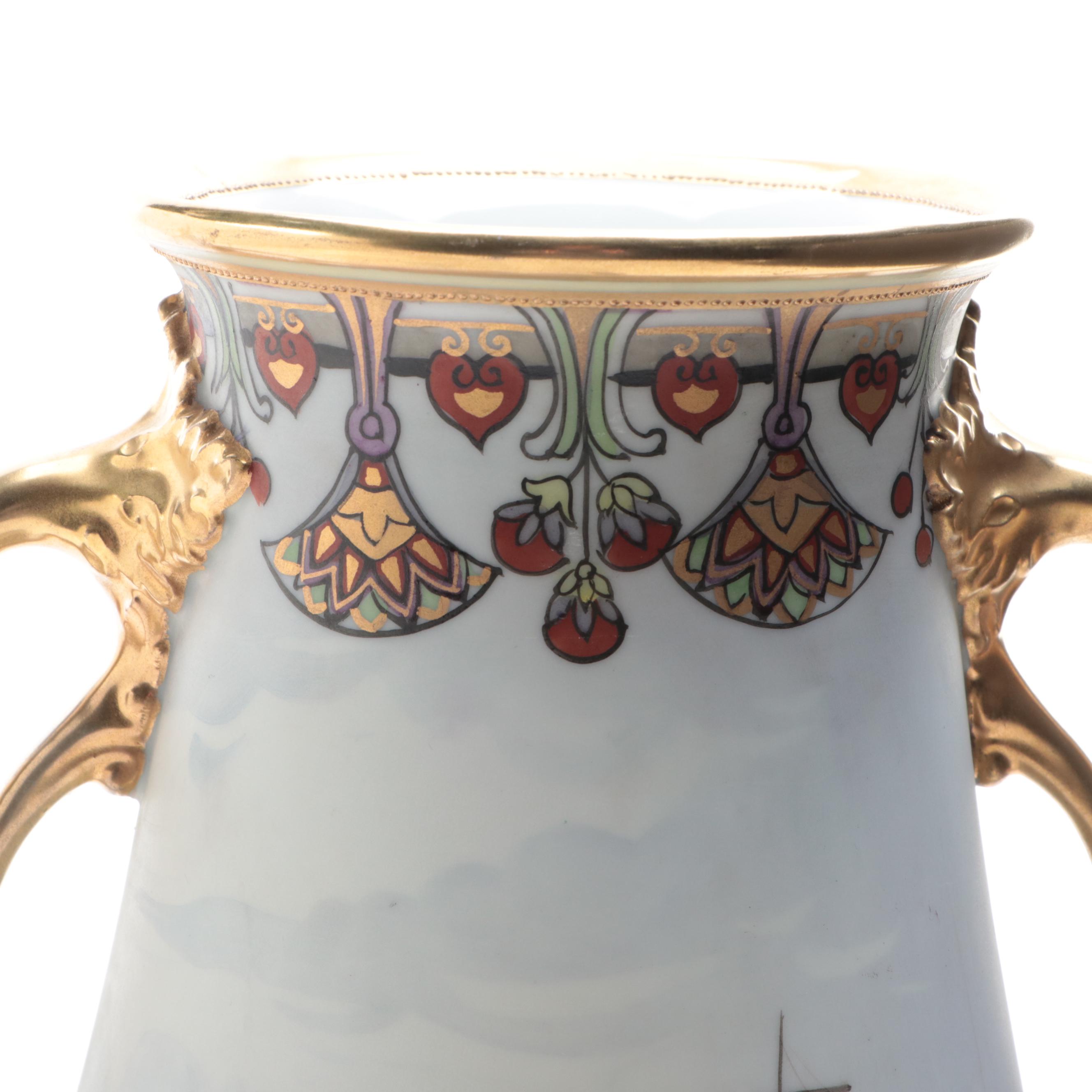 Morimura Brothers Nippon Art Nouveau Maritime Double Handled Vase | EBTH