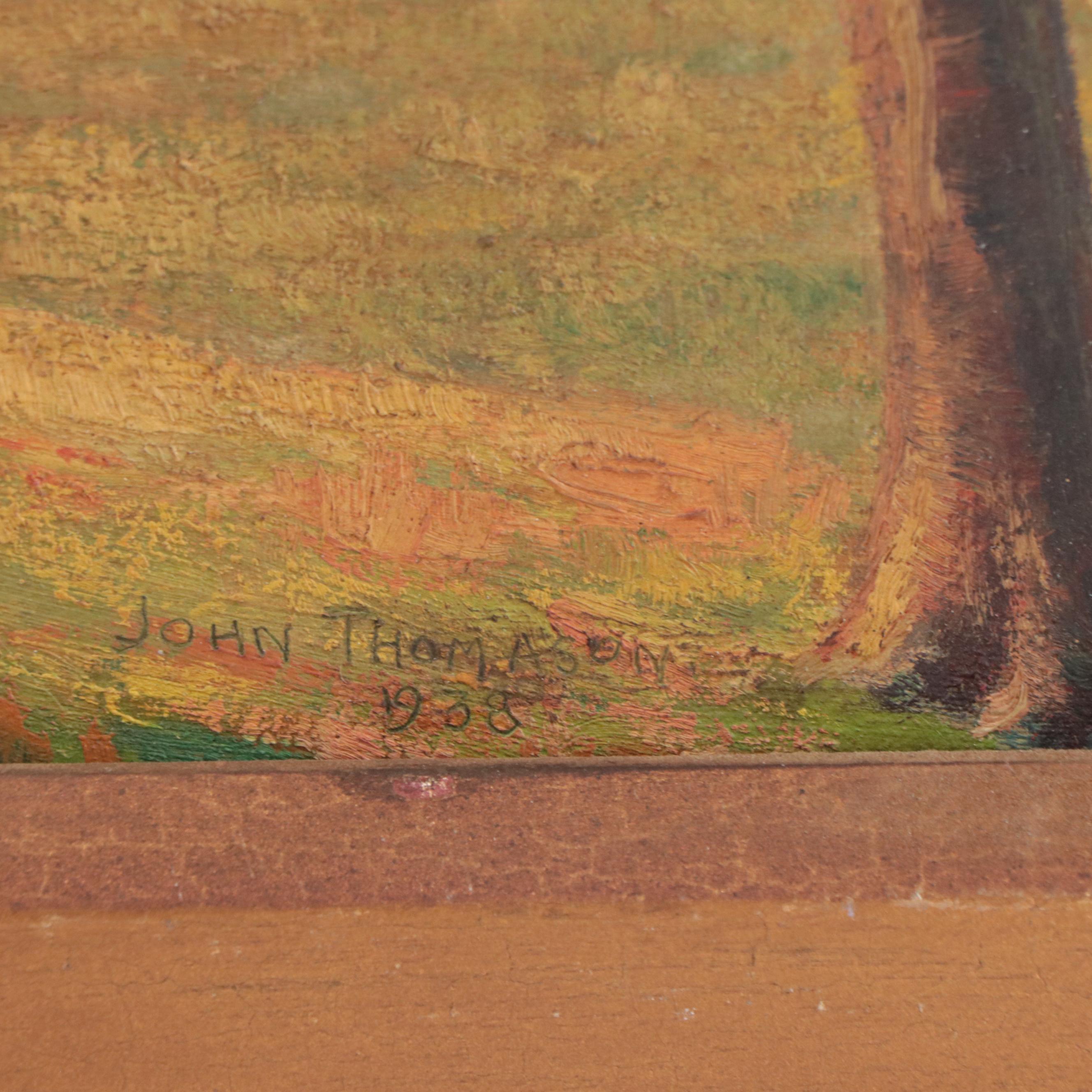 John Thomason Landscape Oil Painting, 1938 | EBTH