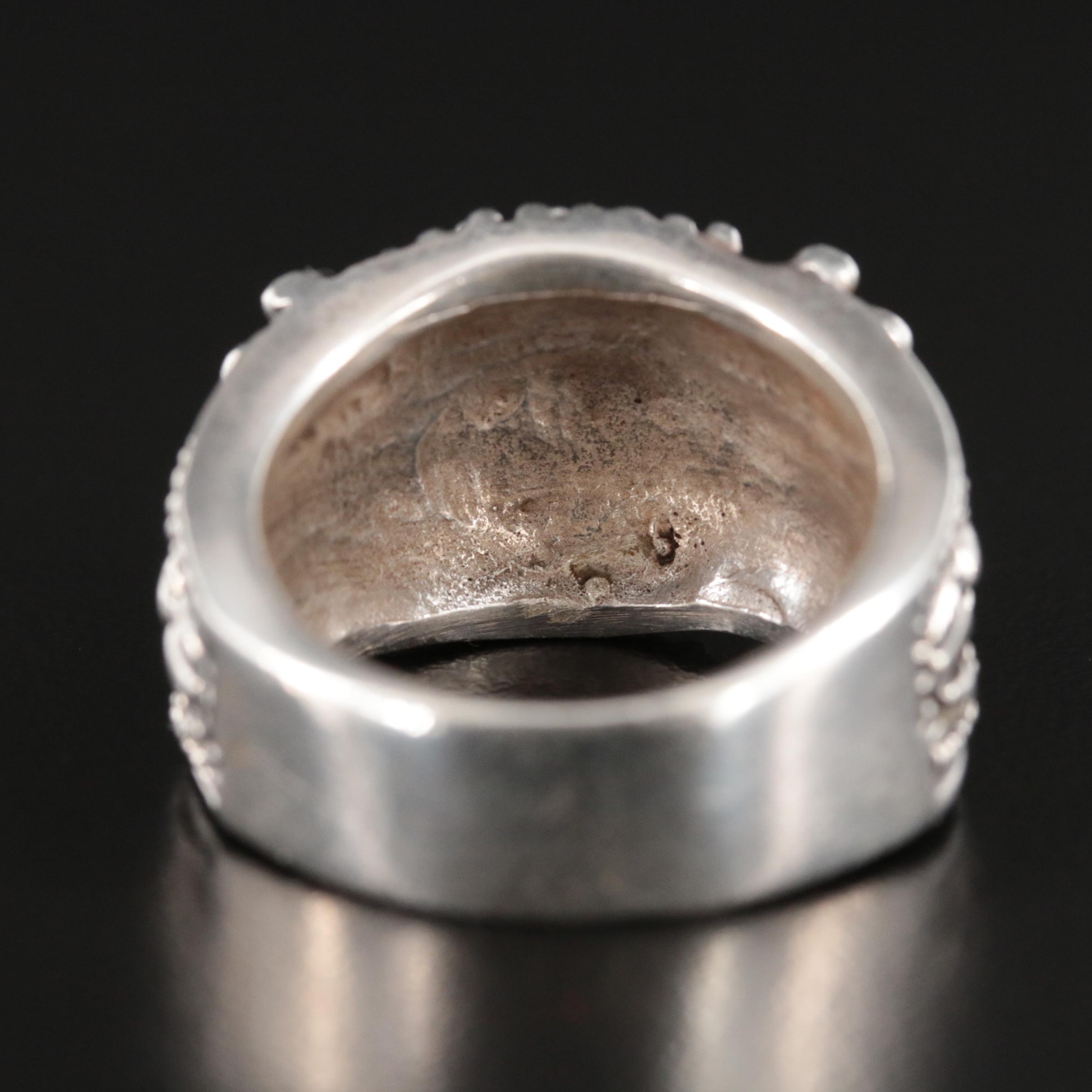Sterling Tapered Ring with Granulated Details | EBTH