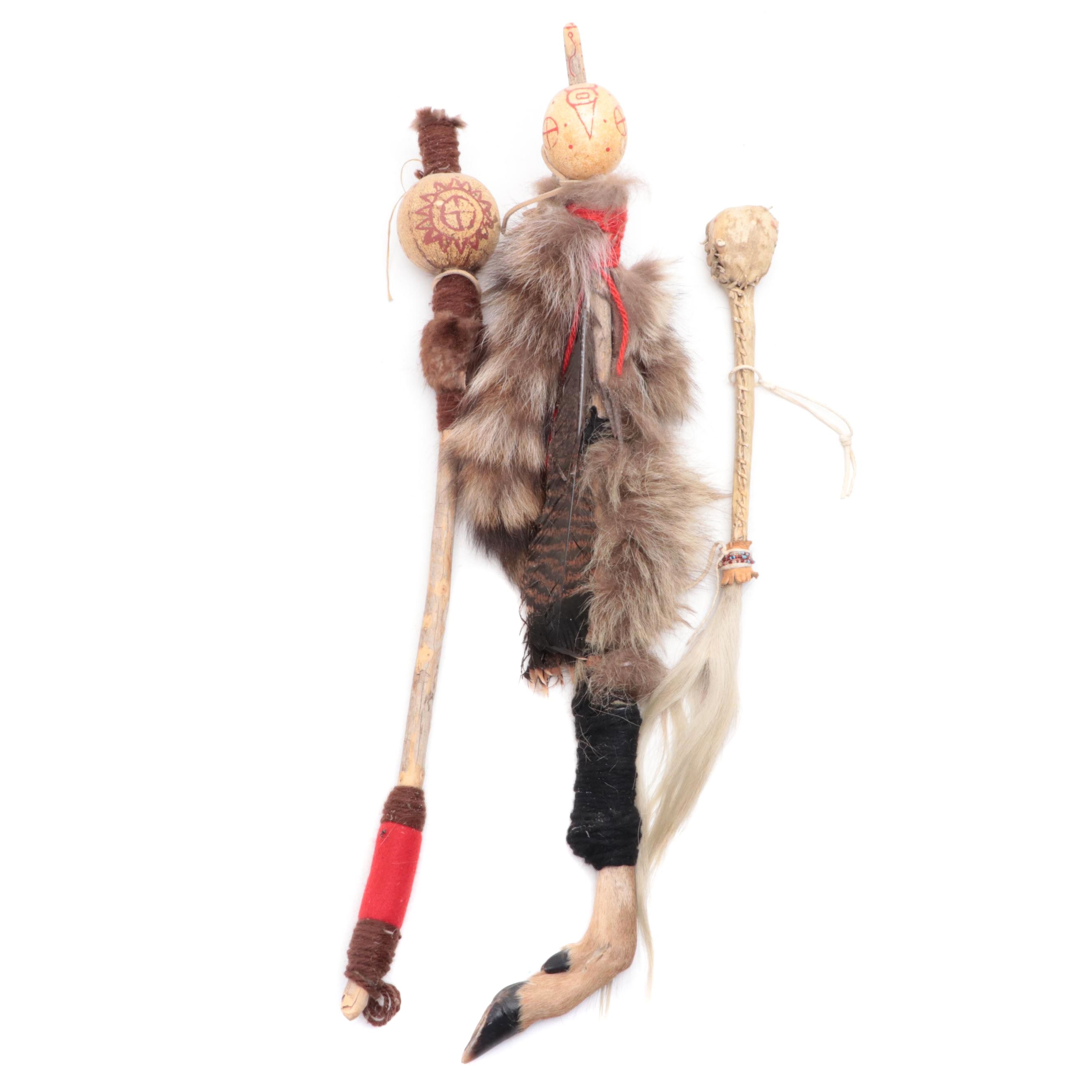 Native American Style Ceremonial Staffs and War Club | EBTH