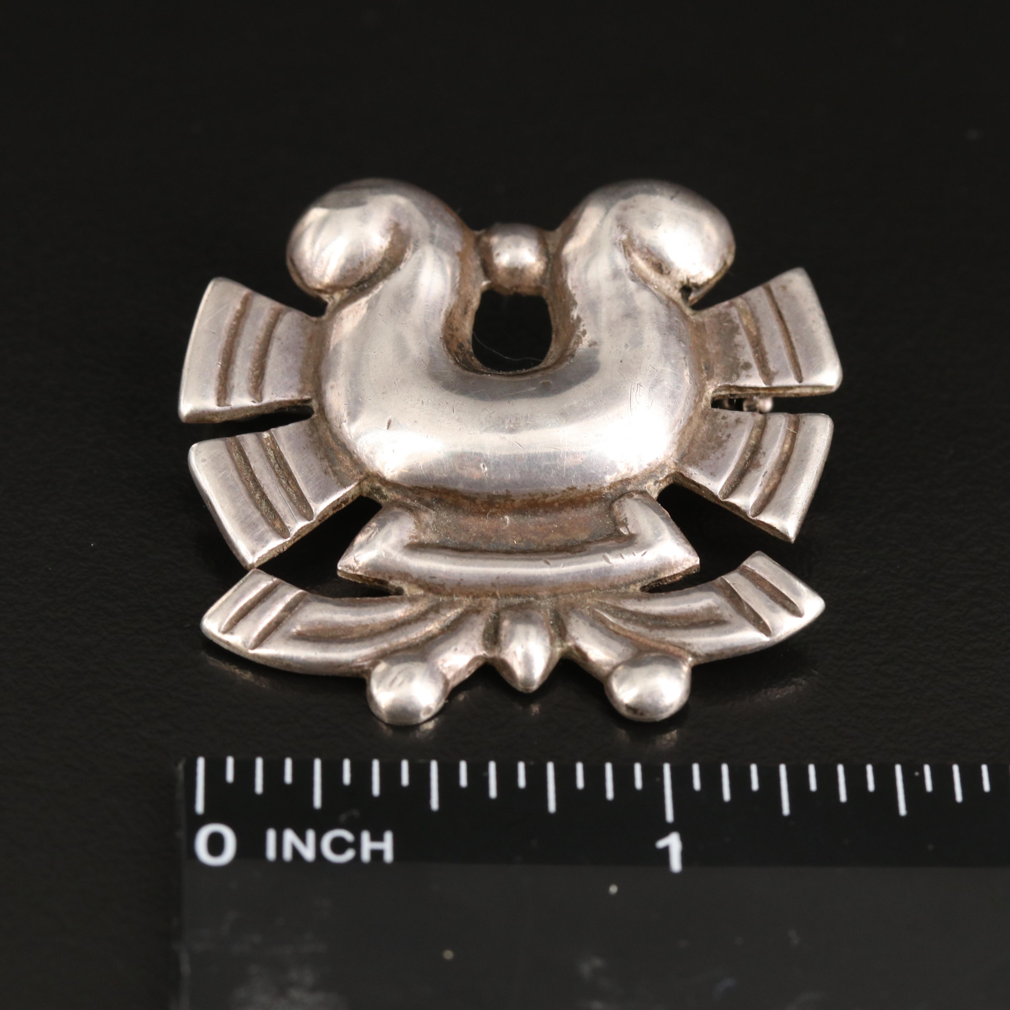 William Spratling Sterling Aztec Motif Pin | EBTH