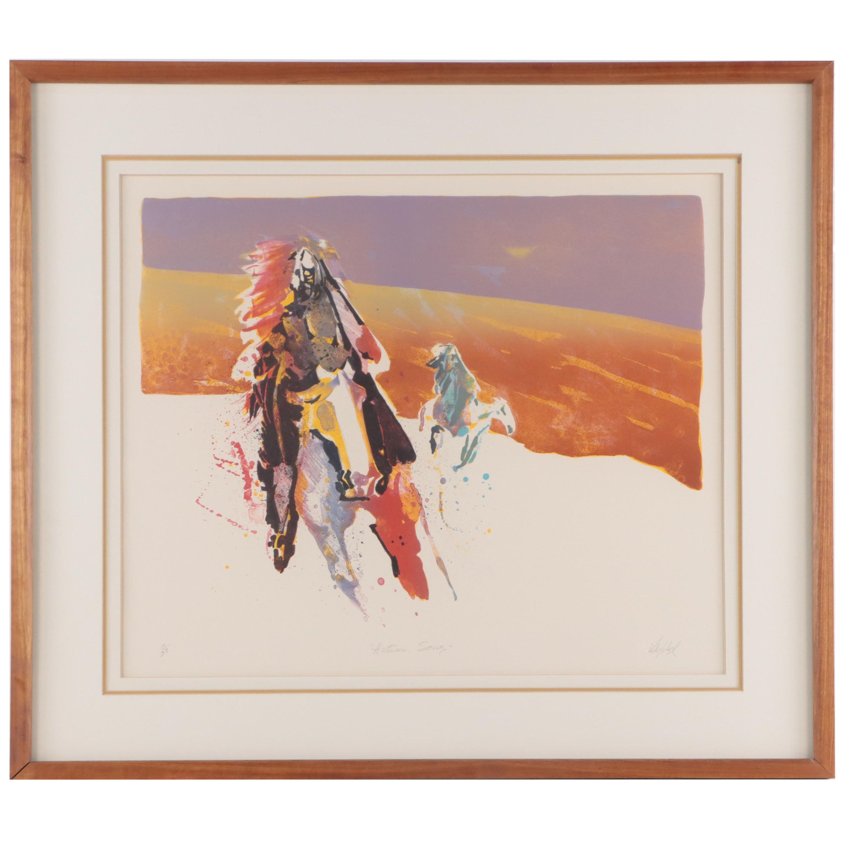 Veloy Vigil Southwest Lithograph "Autumn Song" | EBTH
