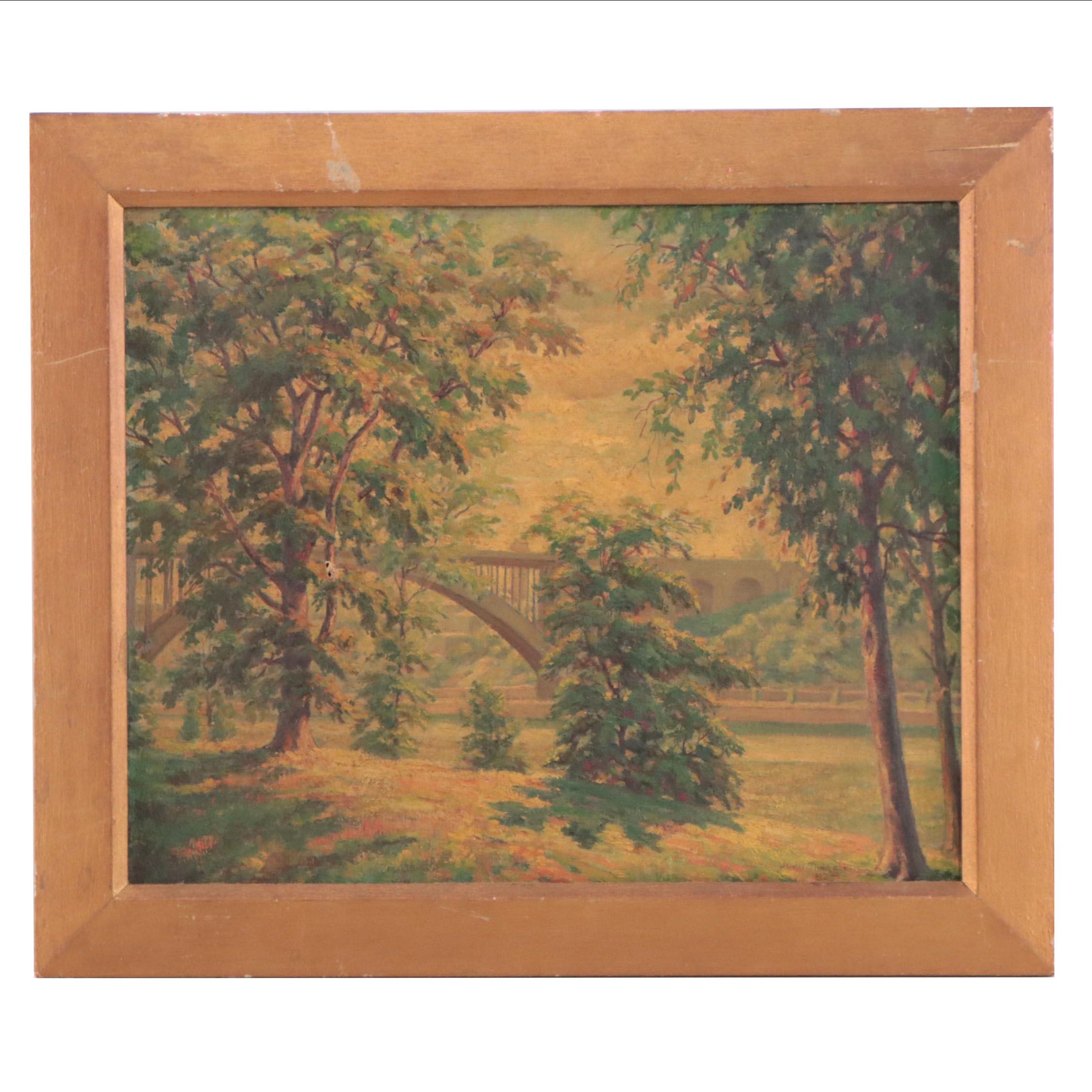 John Thomason Landscape Oil Painting, 1938 | EBTH
