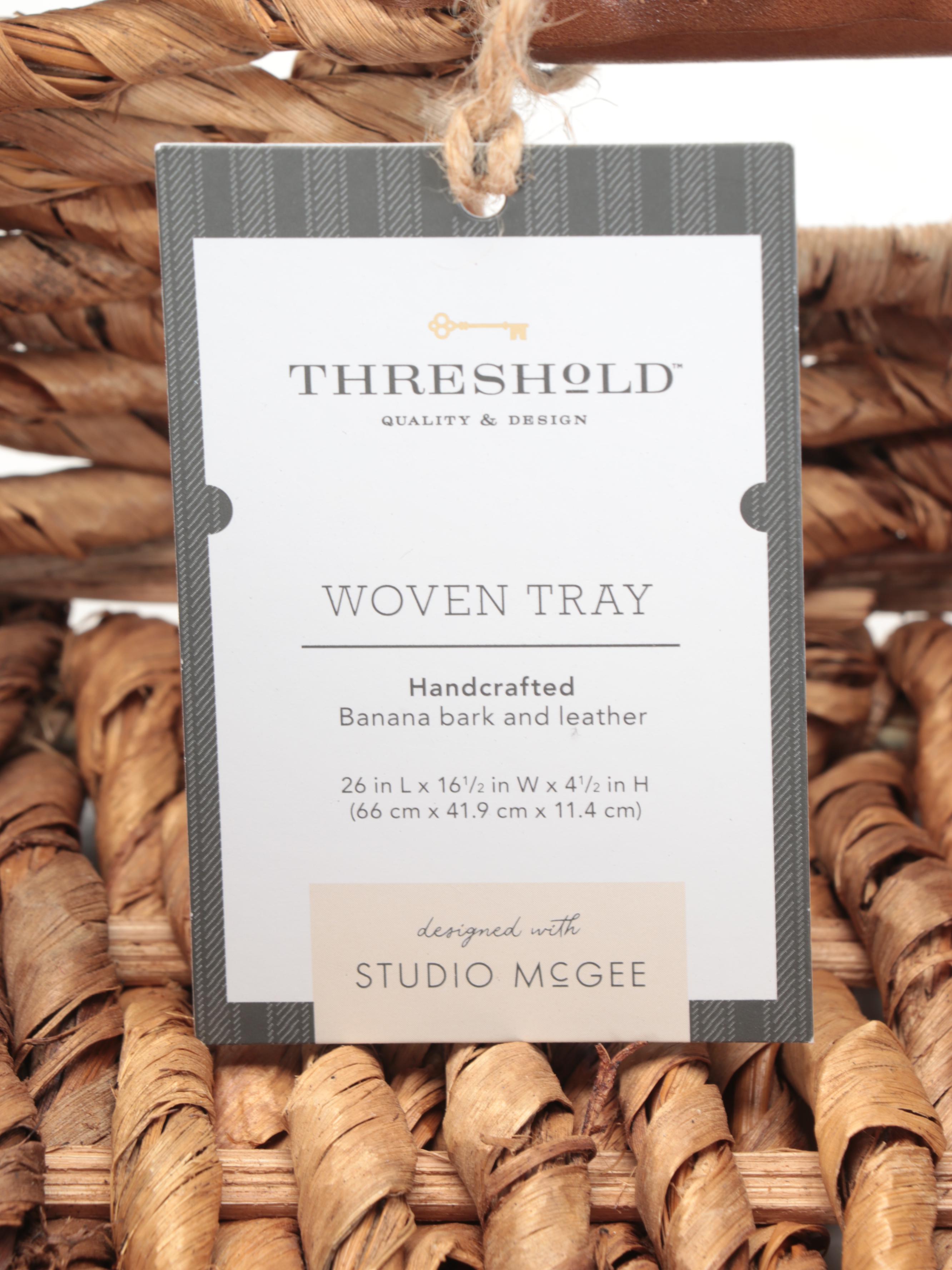 Threshold With Studio McGee Banana Leaf Woven Tray With Cut Off Handles ...