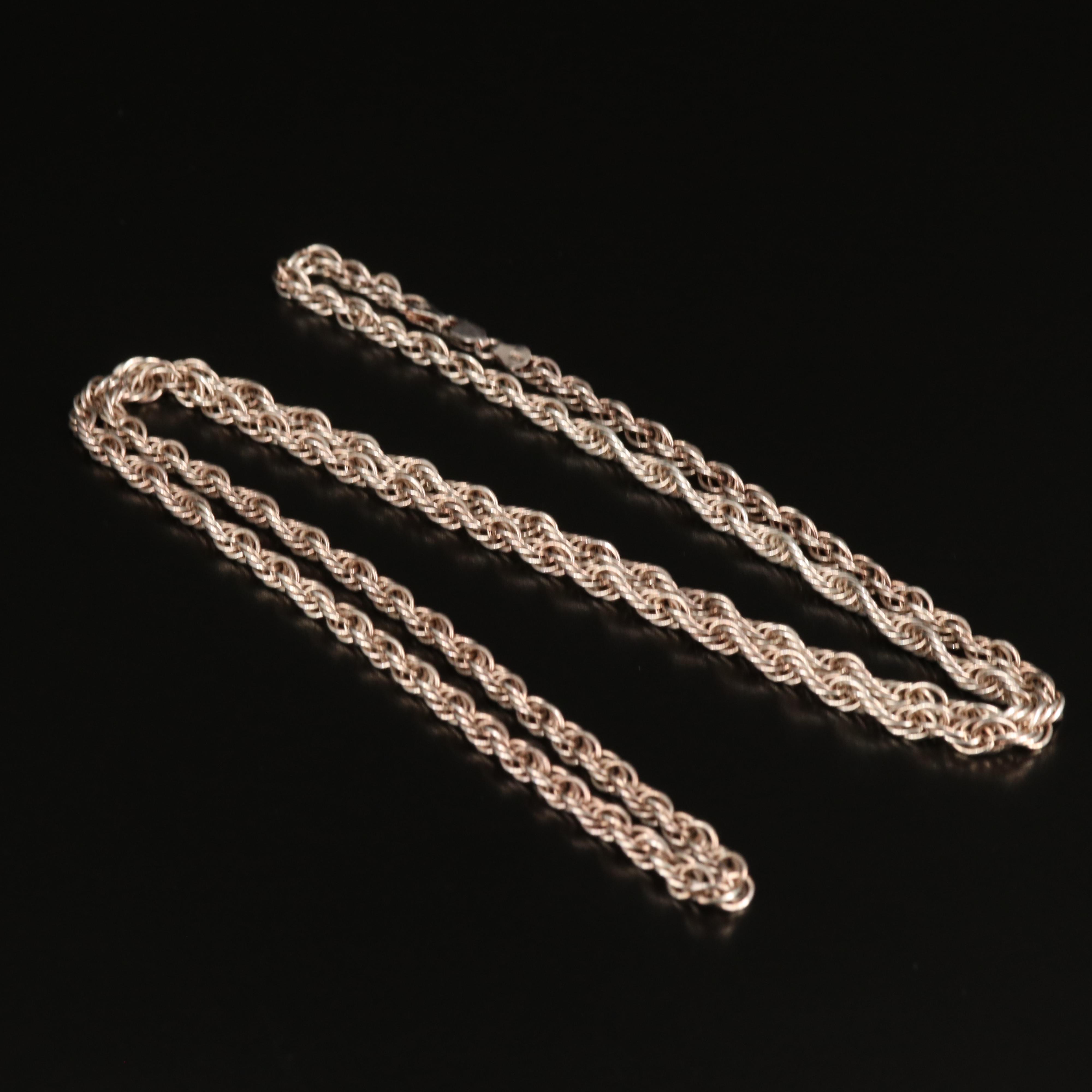 Italian Sterling French Rope Chain Necklace | EBTH