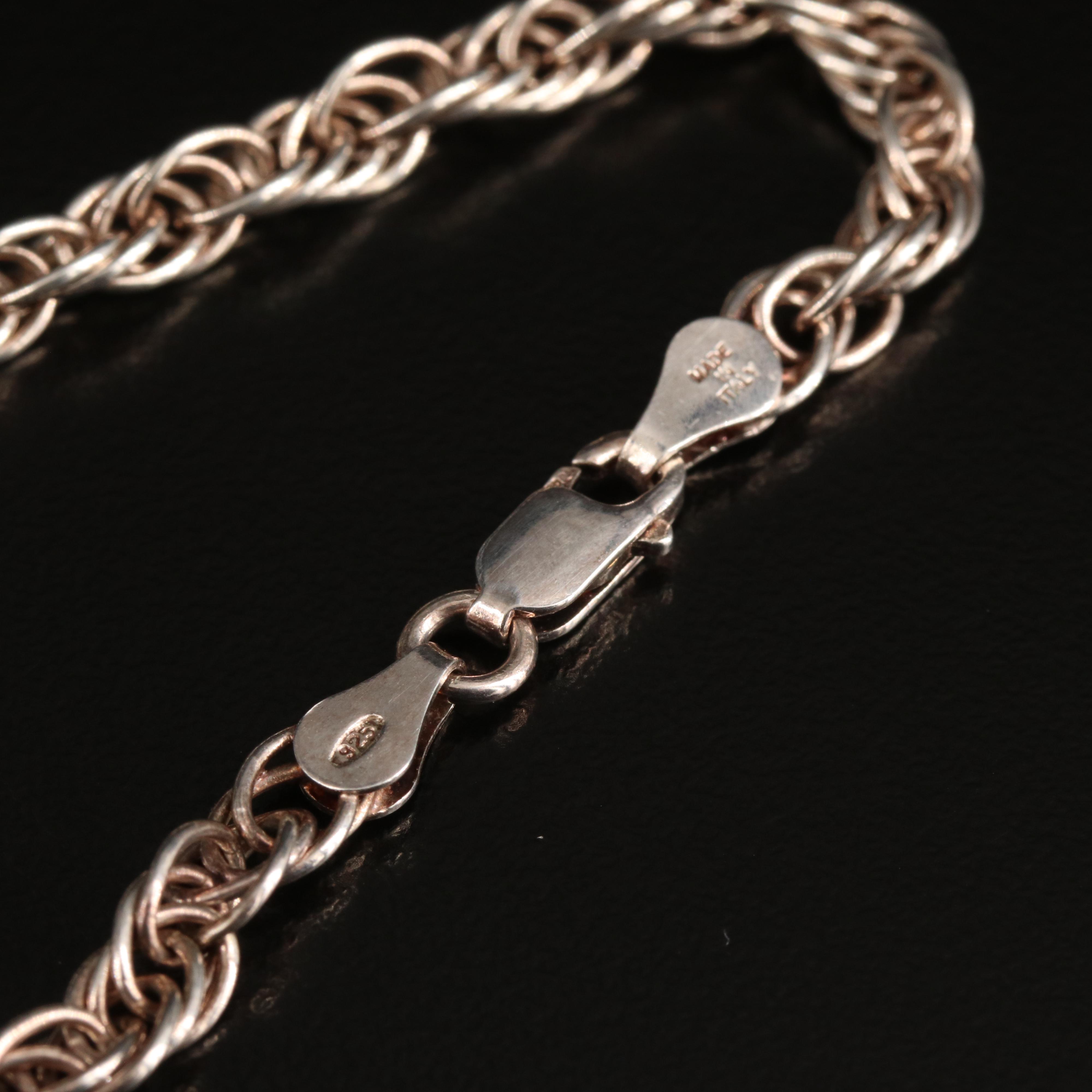 Italian Sterling French Rope Chain Necklace | EBTH