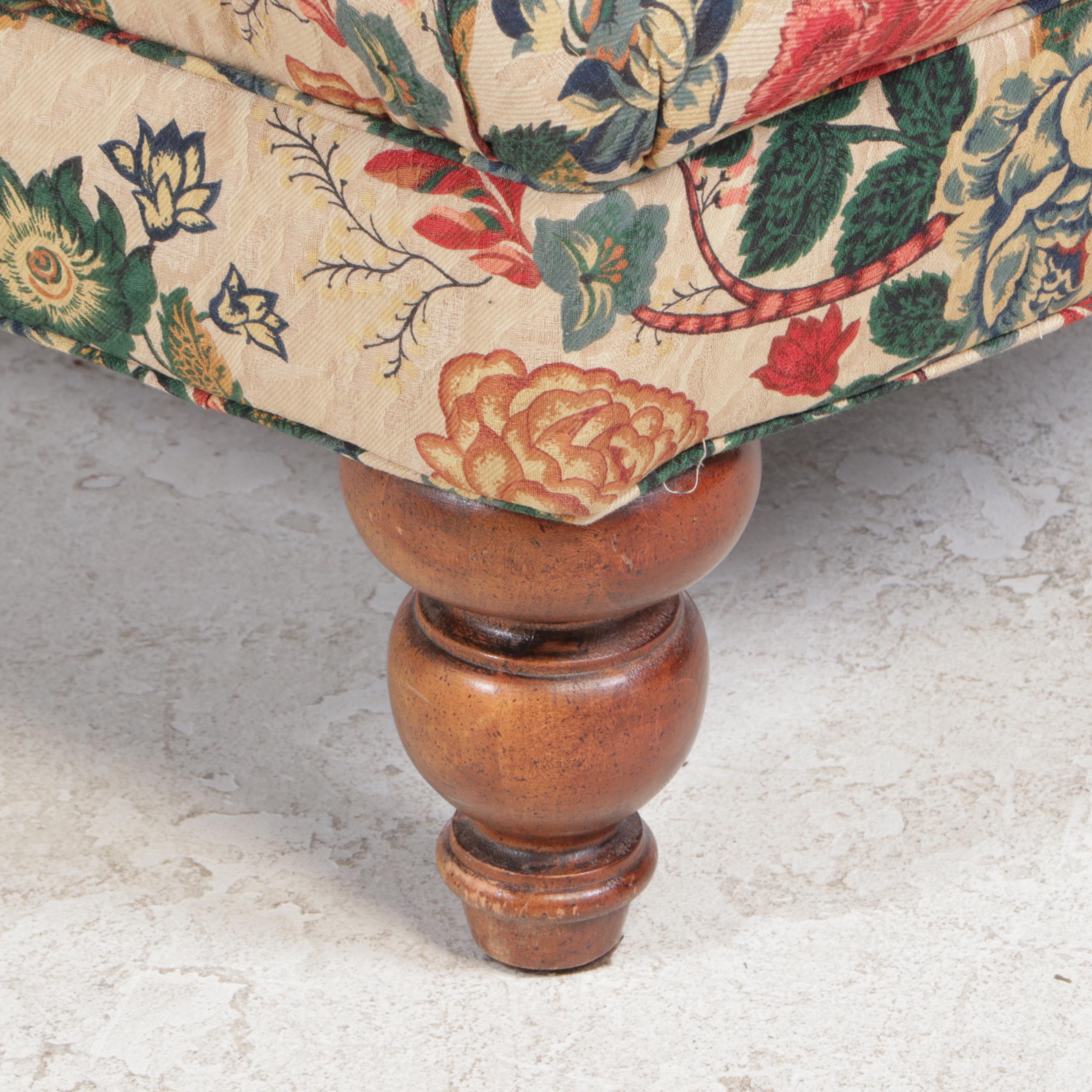 Sam Moore Furniture Floral-Upholstered and Buttoned-Down Left-Arm ...