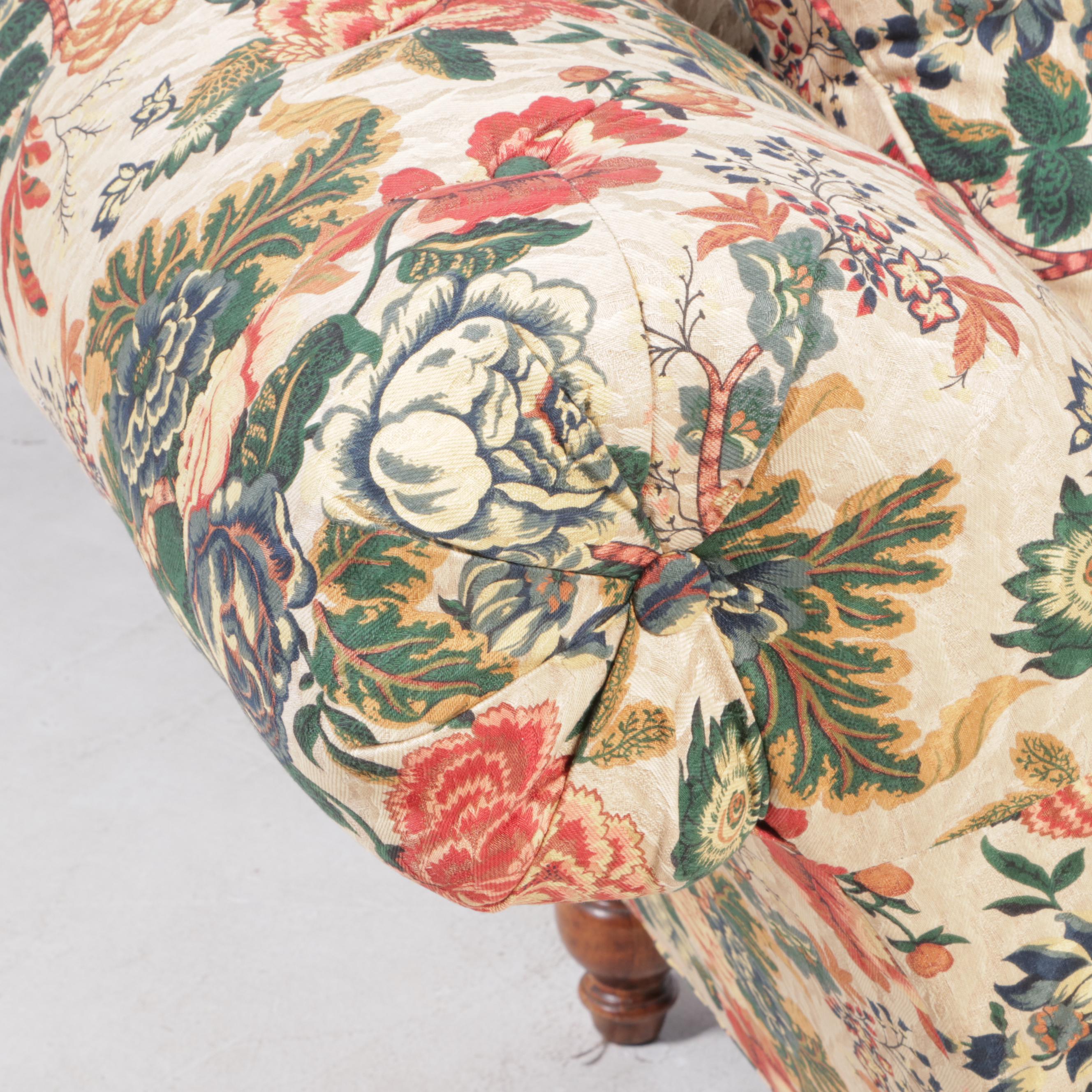Sam Moore Furniture Floral-Upholstered and Buttoned-Down Left-Arm ...