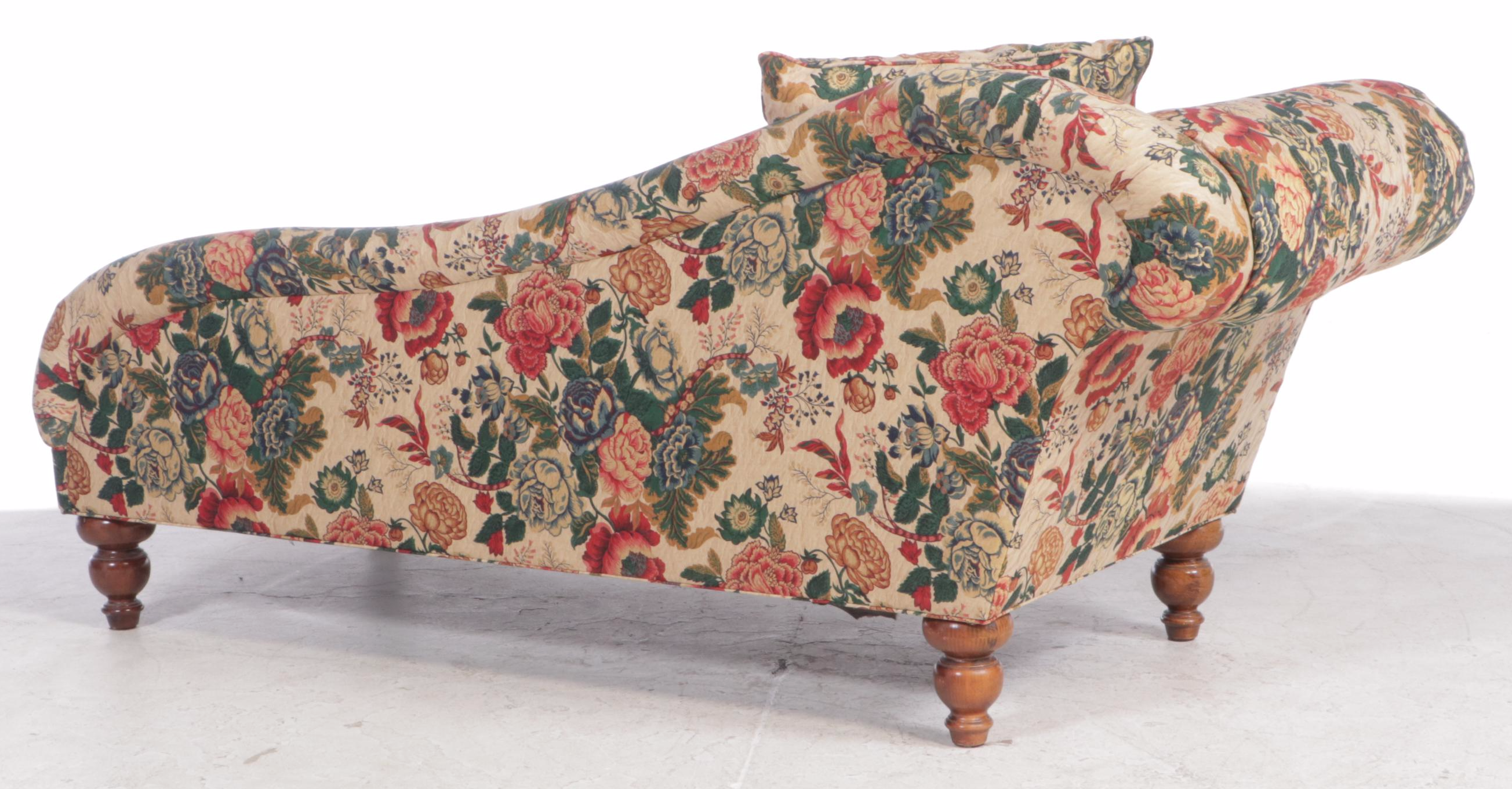 Sam Moore Furniture Floral-Upholstered and Buttoned-Down Left-Arm ...