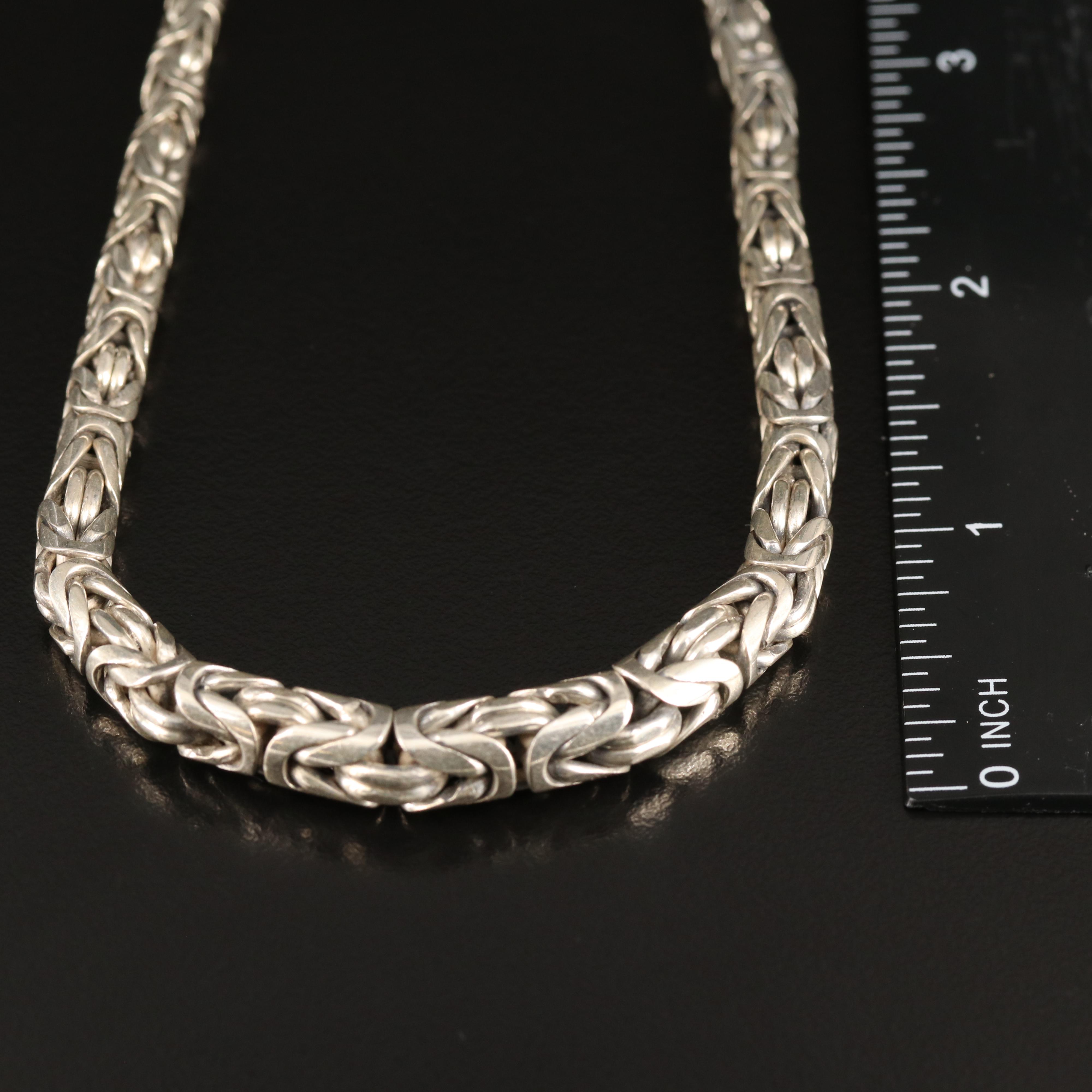 Sterling Graduated Byzantine Chain Necklace | EBTH