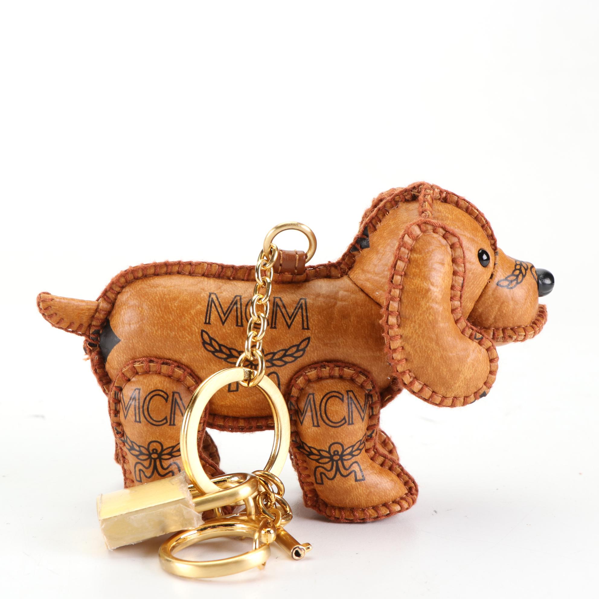 MCM Dog Bag Charm in Cognac Visetos Leather | EBTH