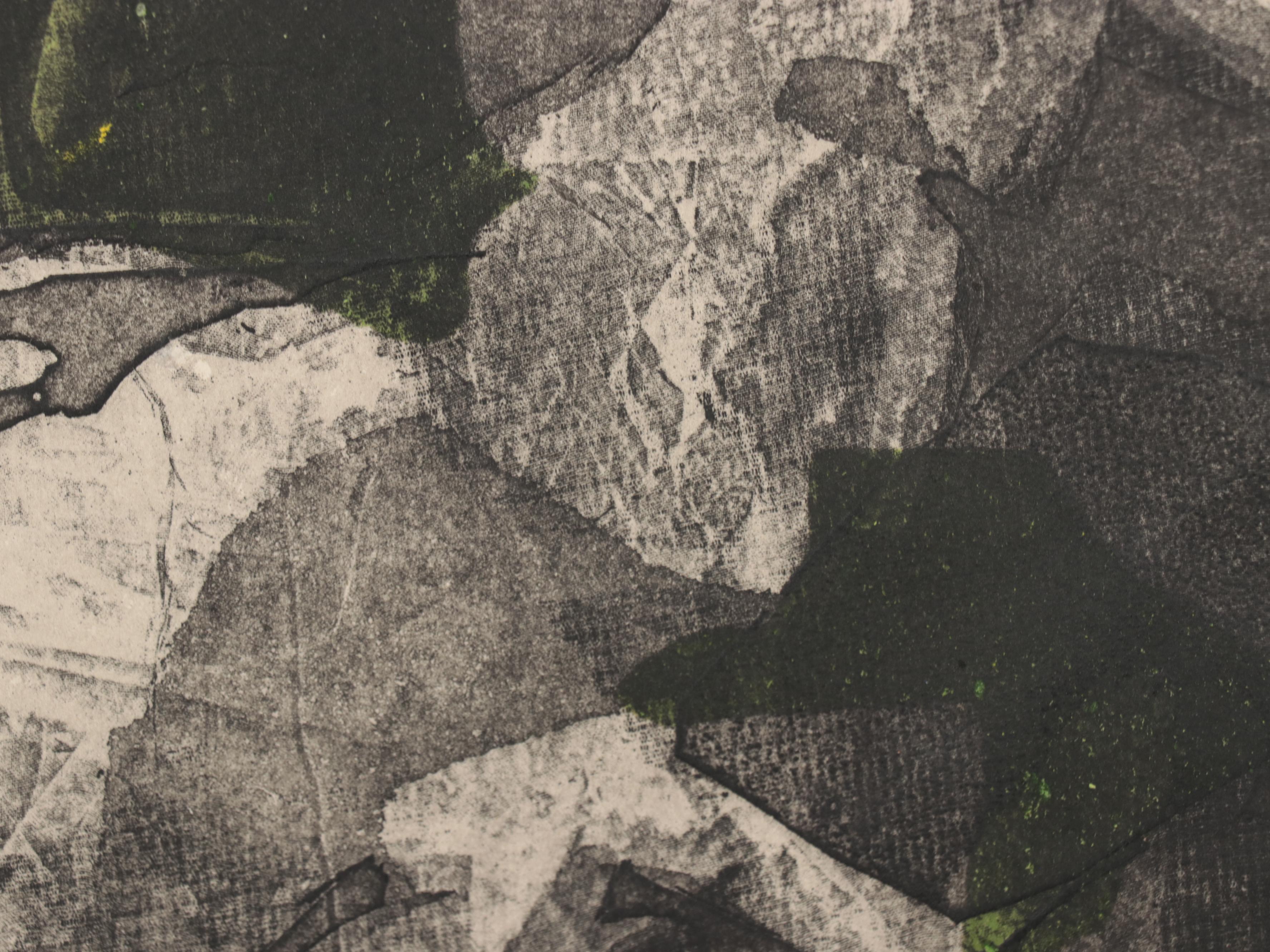 Thomas Hoff Non-objective Etching "Earthlight Green," Circa 1960 | EBTH