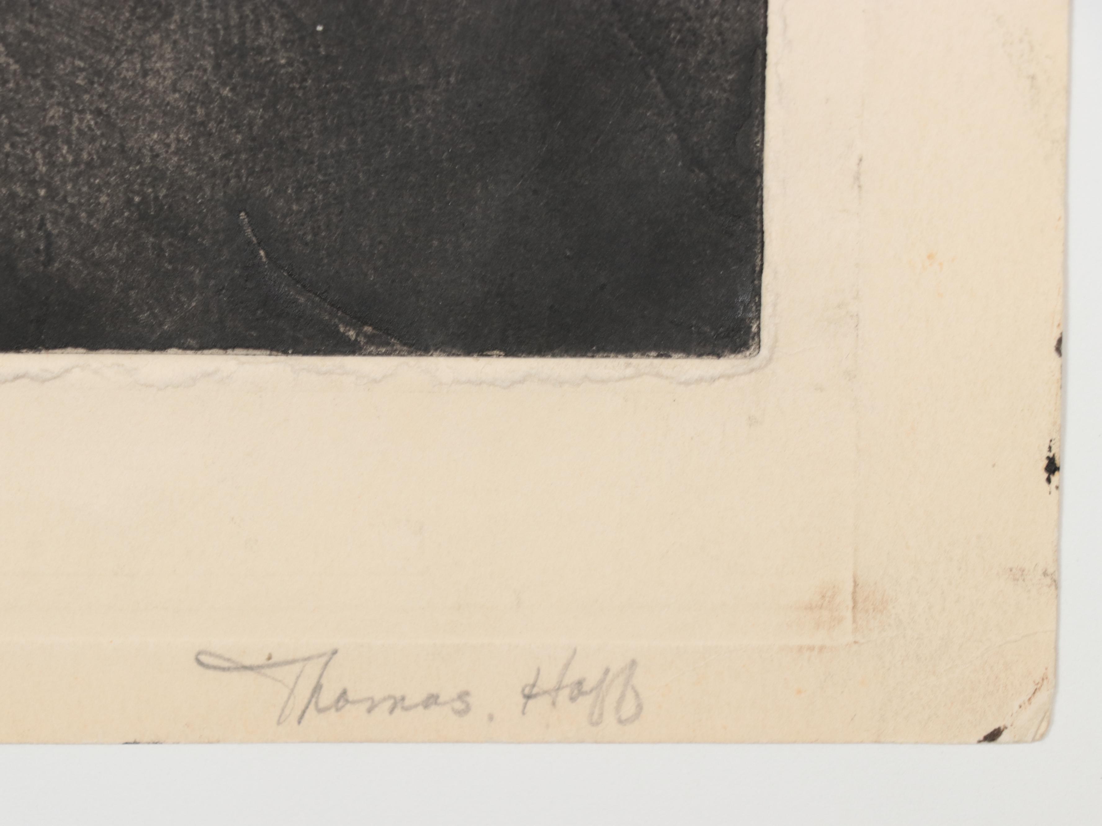 Thomas Hoff Non-objective Etching "Earthlight Green," Circa 1960 | EBTH