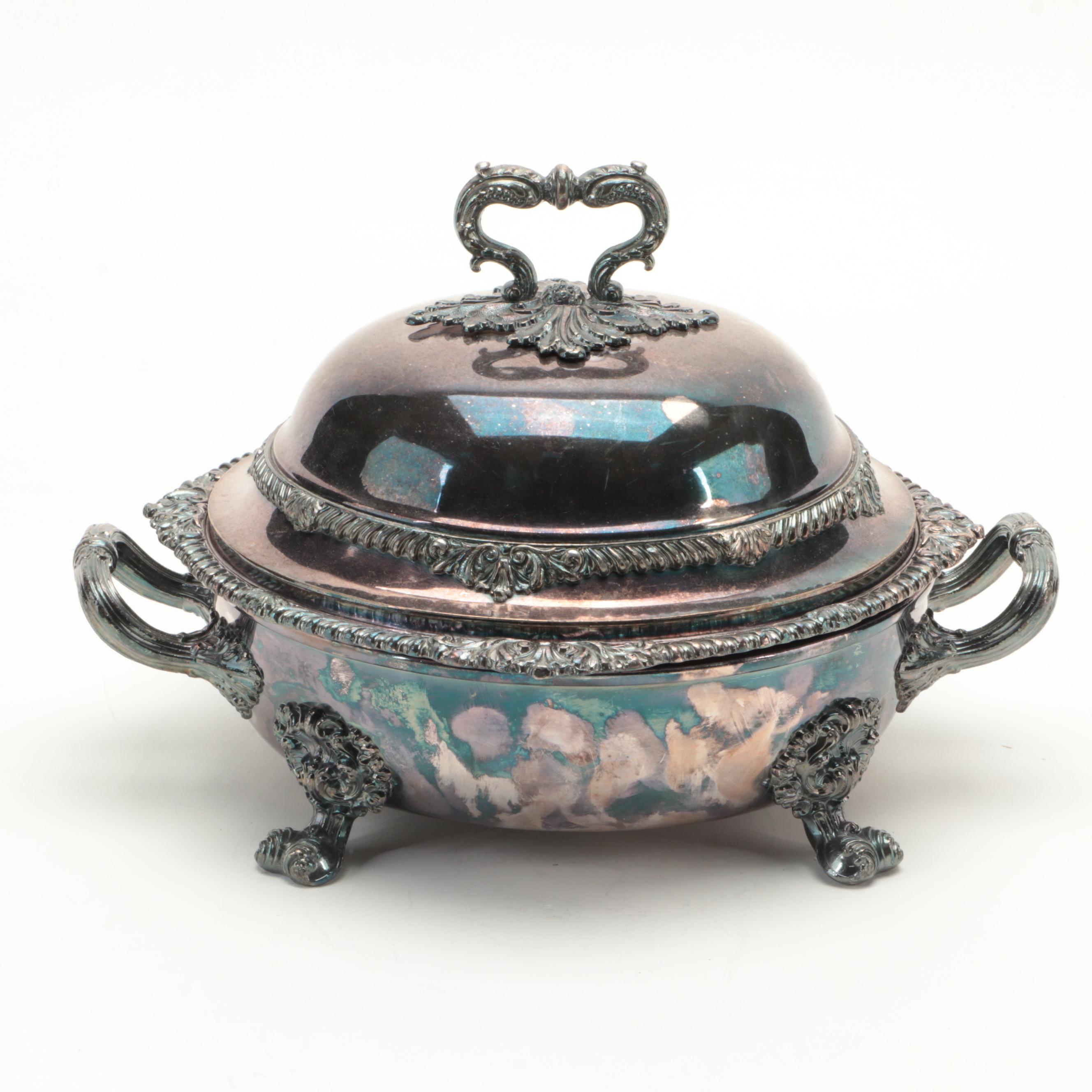 Homan Silver Plate Co. Art Nouveau Bowl with Other Georgian Style ...