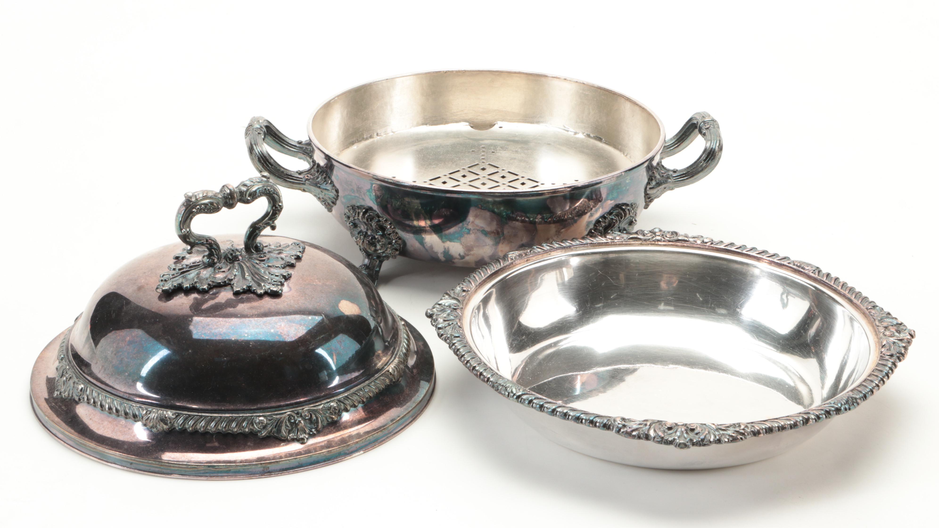 Homan Silver Plate Co. Art Nouveau Bowl with Other Georgian Style ...