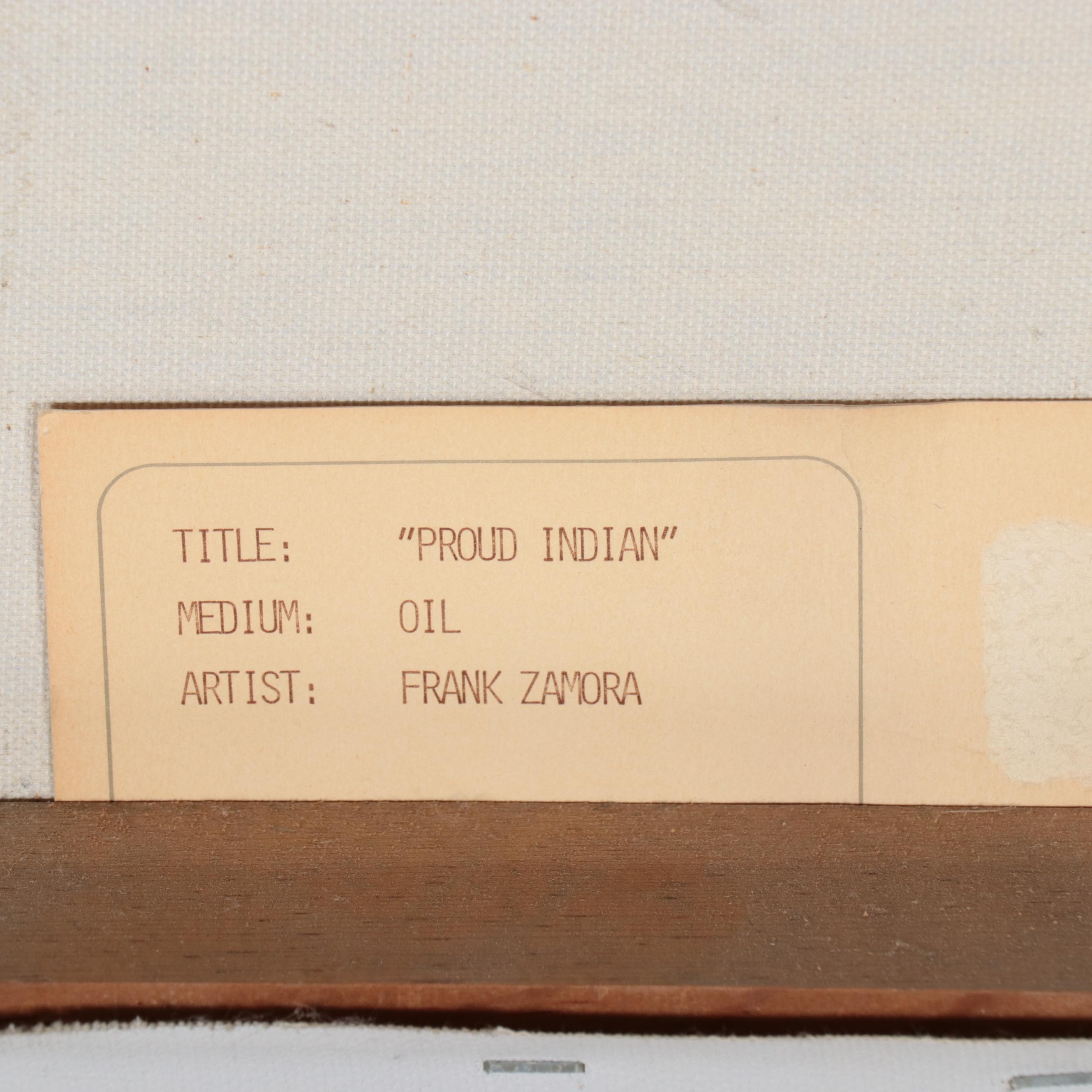 Frank Zamora Oil Painting "Proud Indian" | EBTH