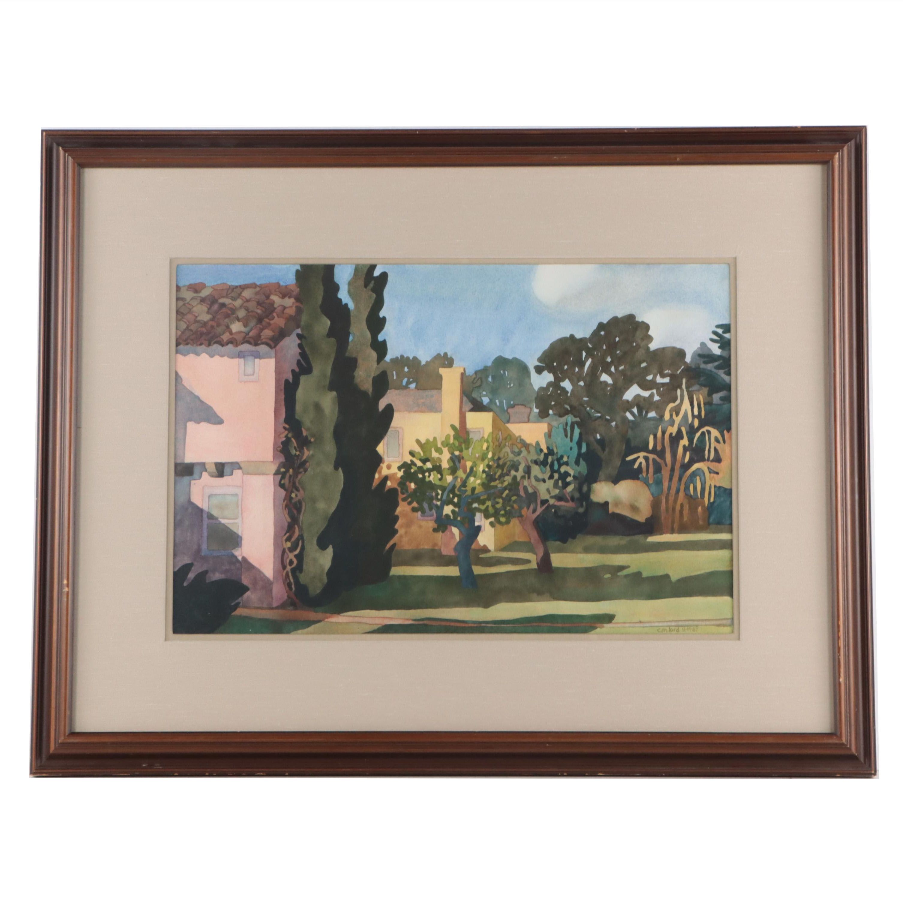 Carolyn Marie Lord Watercolor Painting "Livermore House," 1987 | EBTH