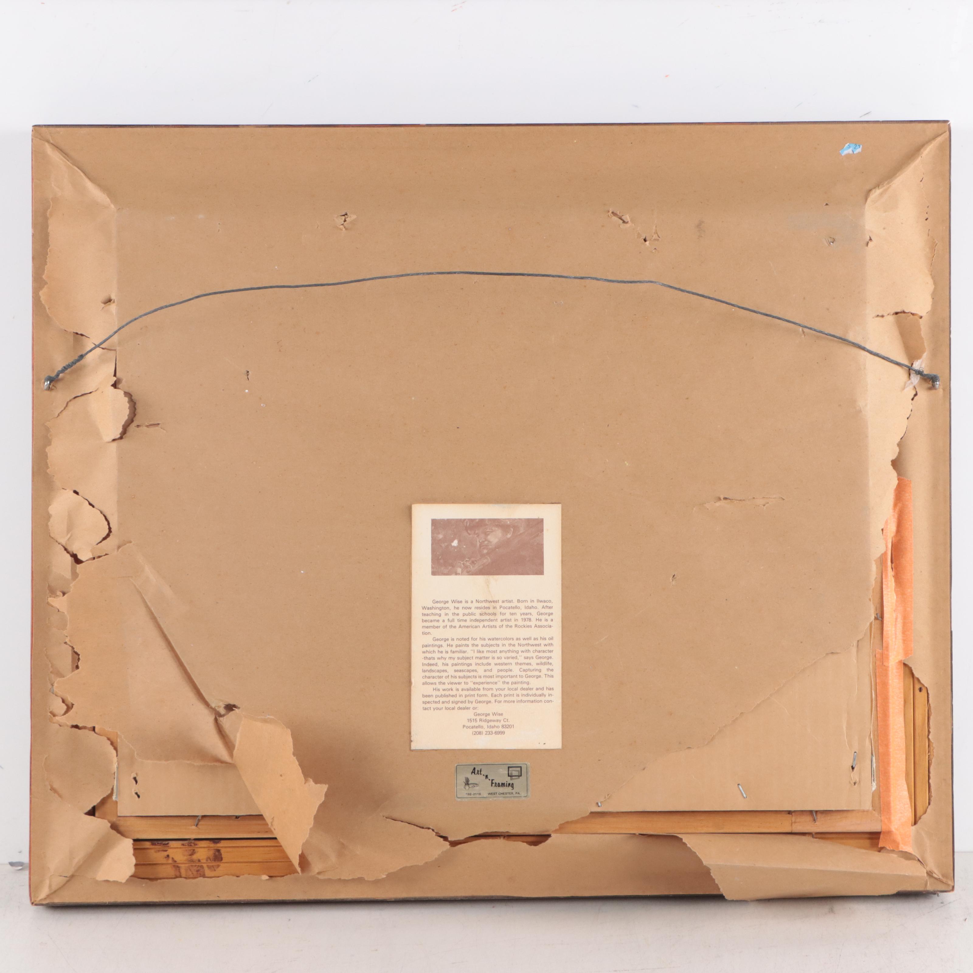 George Wise Oil Painting of Moose in Landscape, 1985 | EBTH