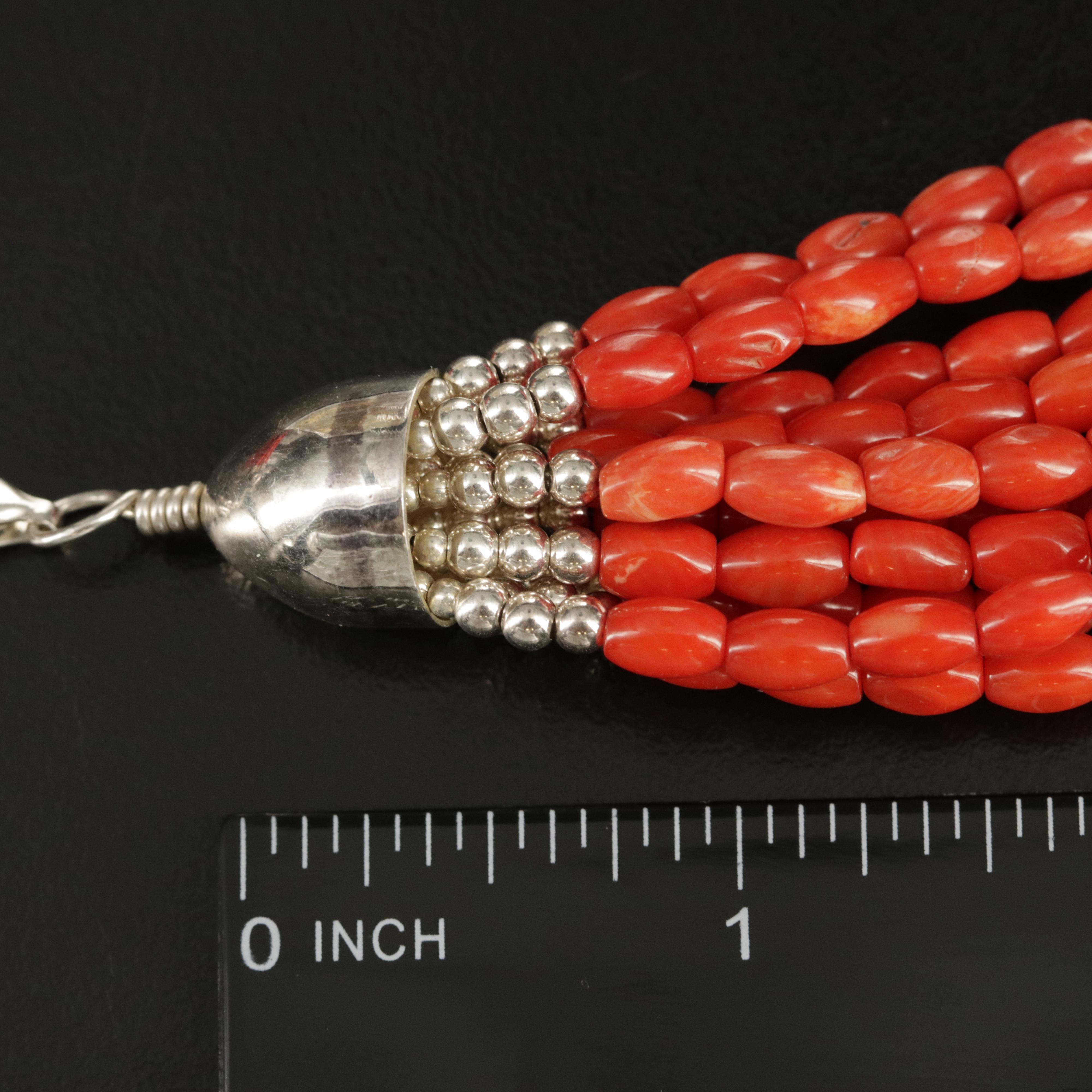 Desert Rose Trading Sterling Coral Multi-Strand Necklace | EBTH