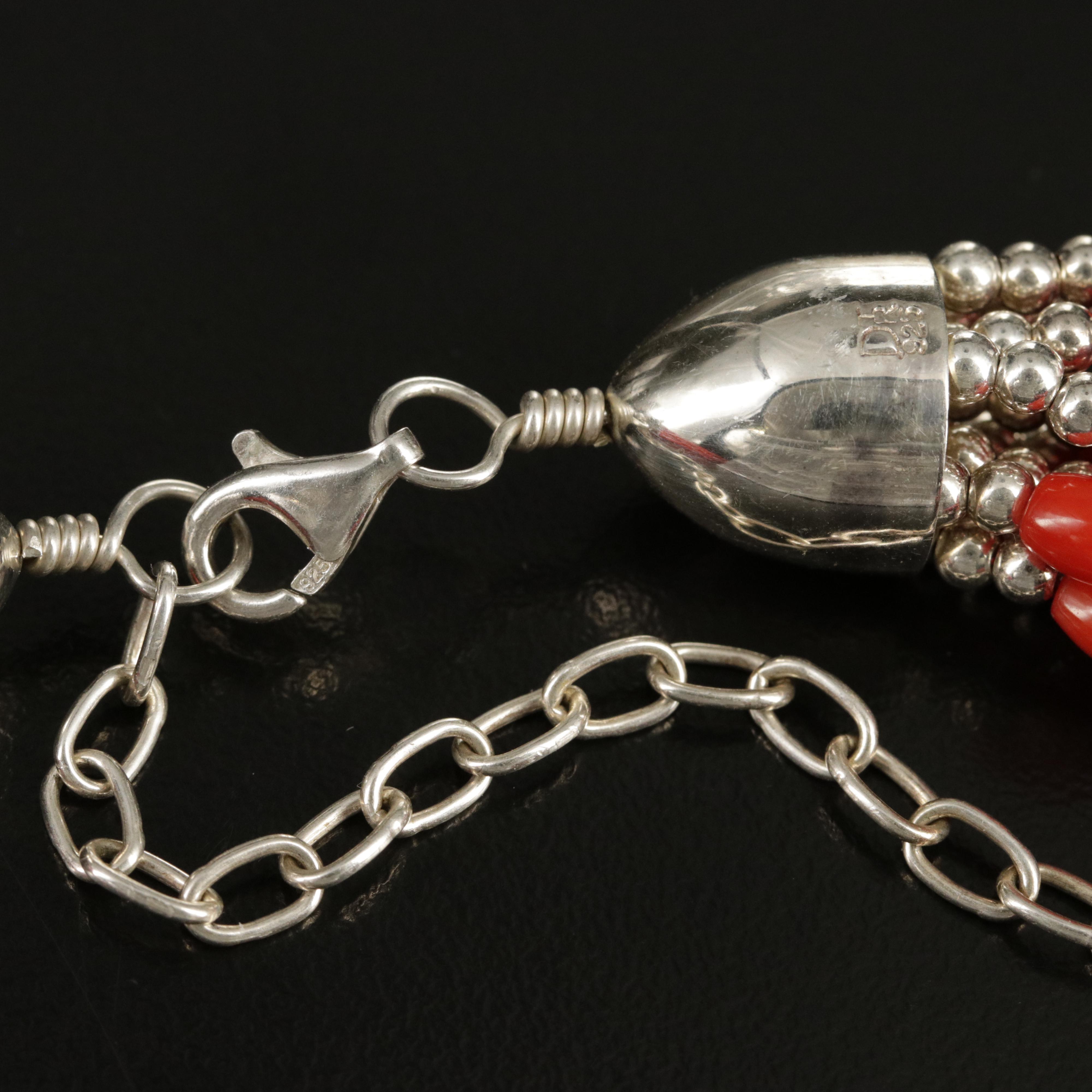 Desert Rose Trading Sterling Coral Multi-Strand Necklace | EBTH