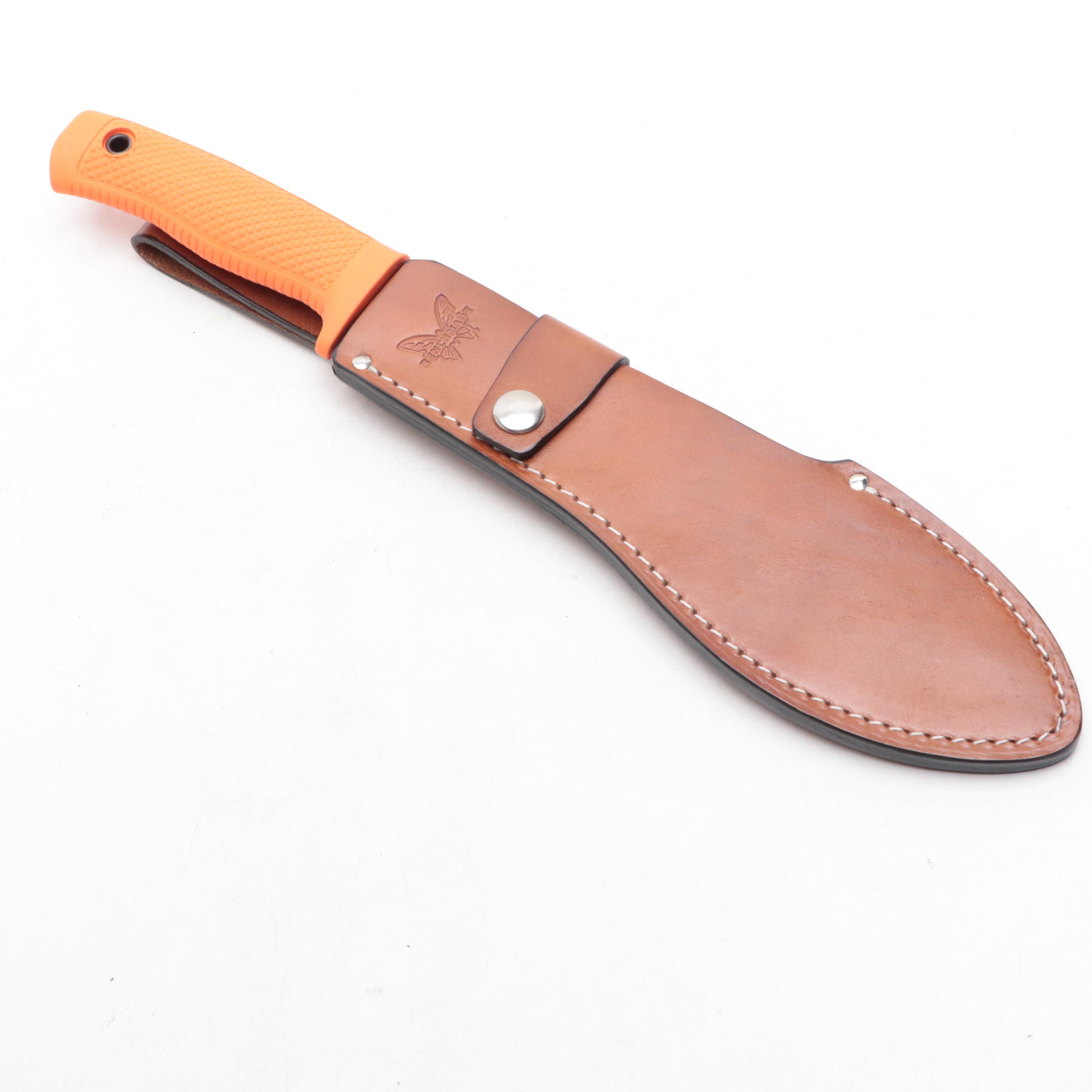 Benchmade Fixed Blade Jungle Bolo Knife with Leather Scabbard | EBTH