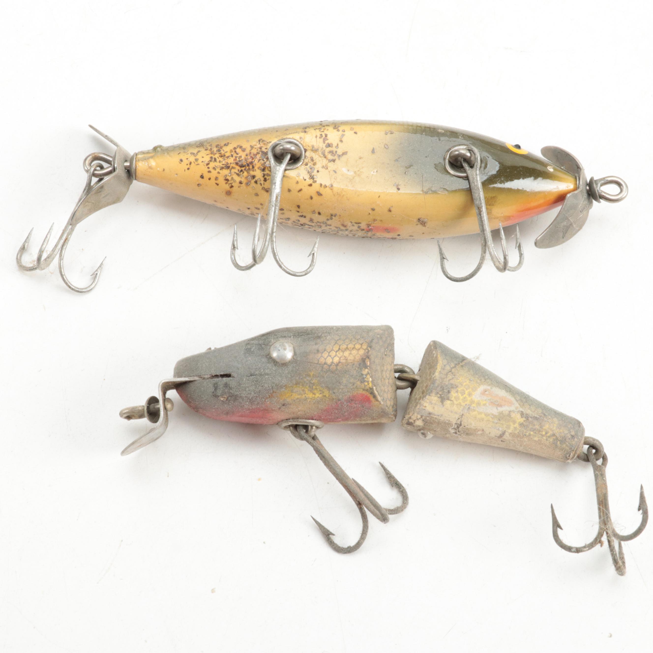National Expert, Bomber Bait Co. with Other Fishing Lures and Net, Mid ...