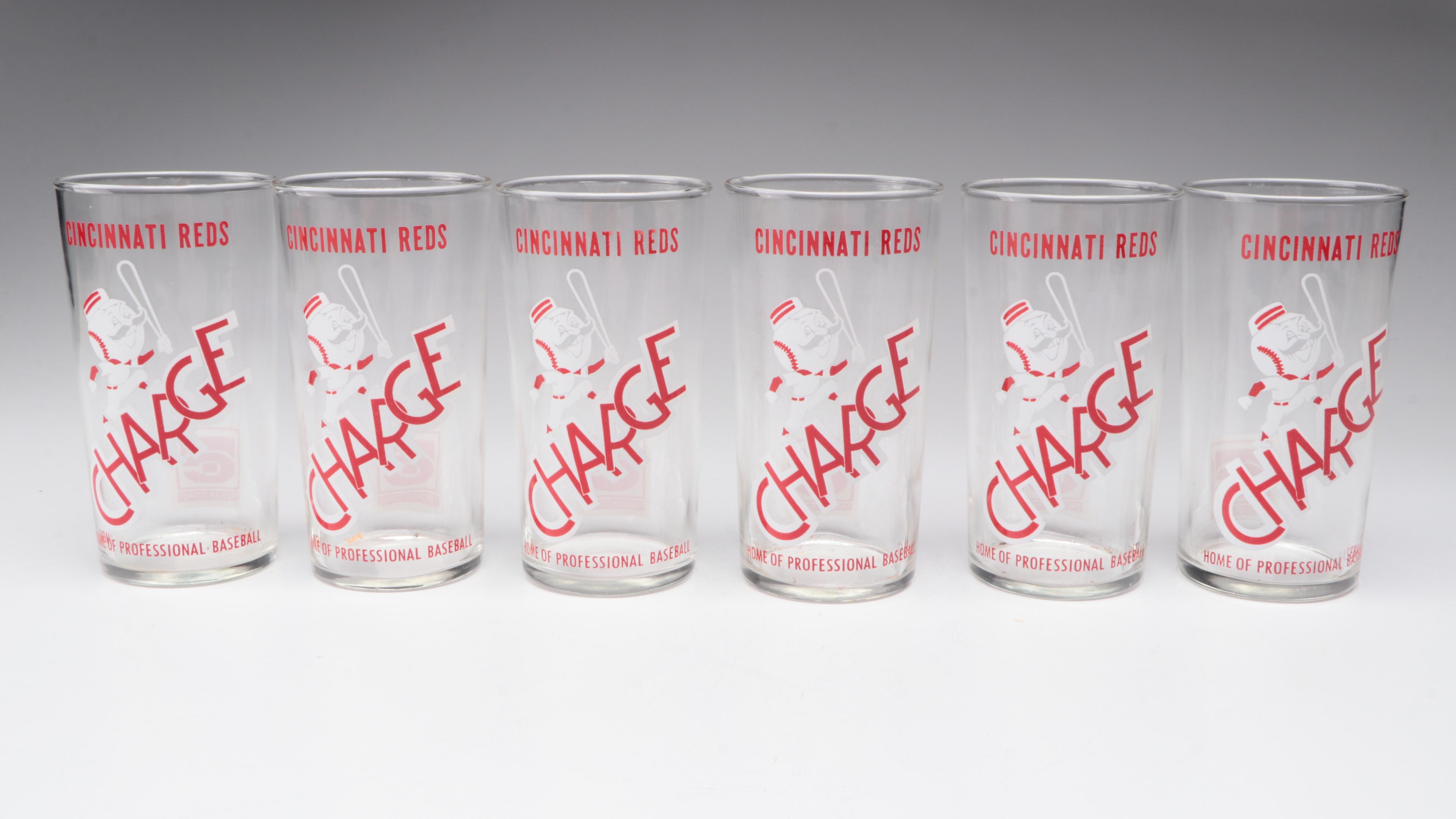Tressler Comet Cincinnati Reds Set of Six "Charge" Tumbler Glasses ...