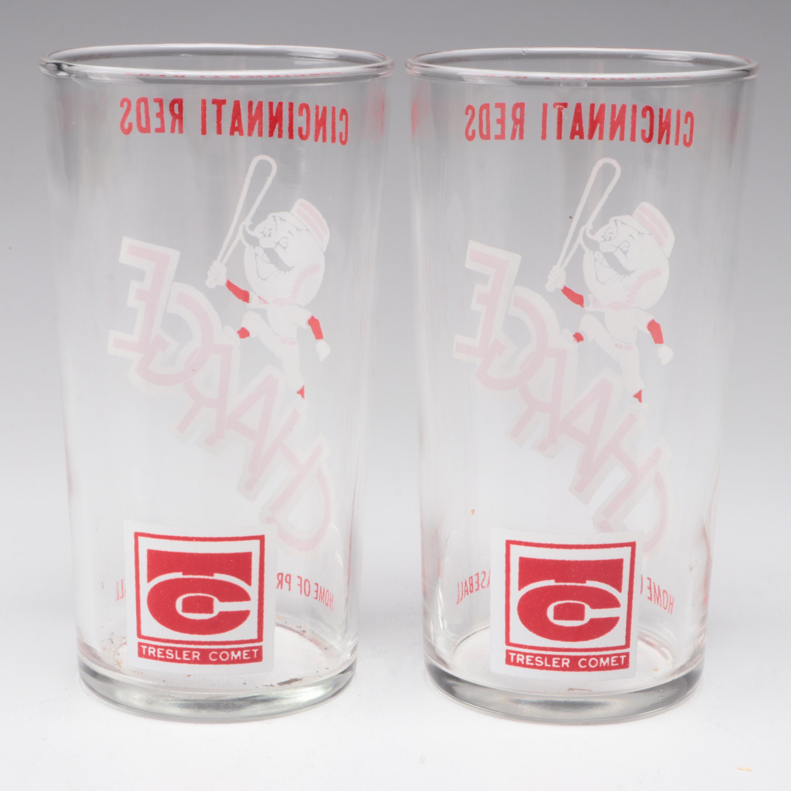 Tressler Comet Cincinnati Reds Set of Six "Charge" Tumbler Glasses ...