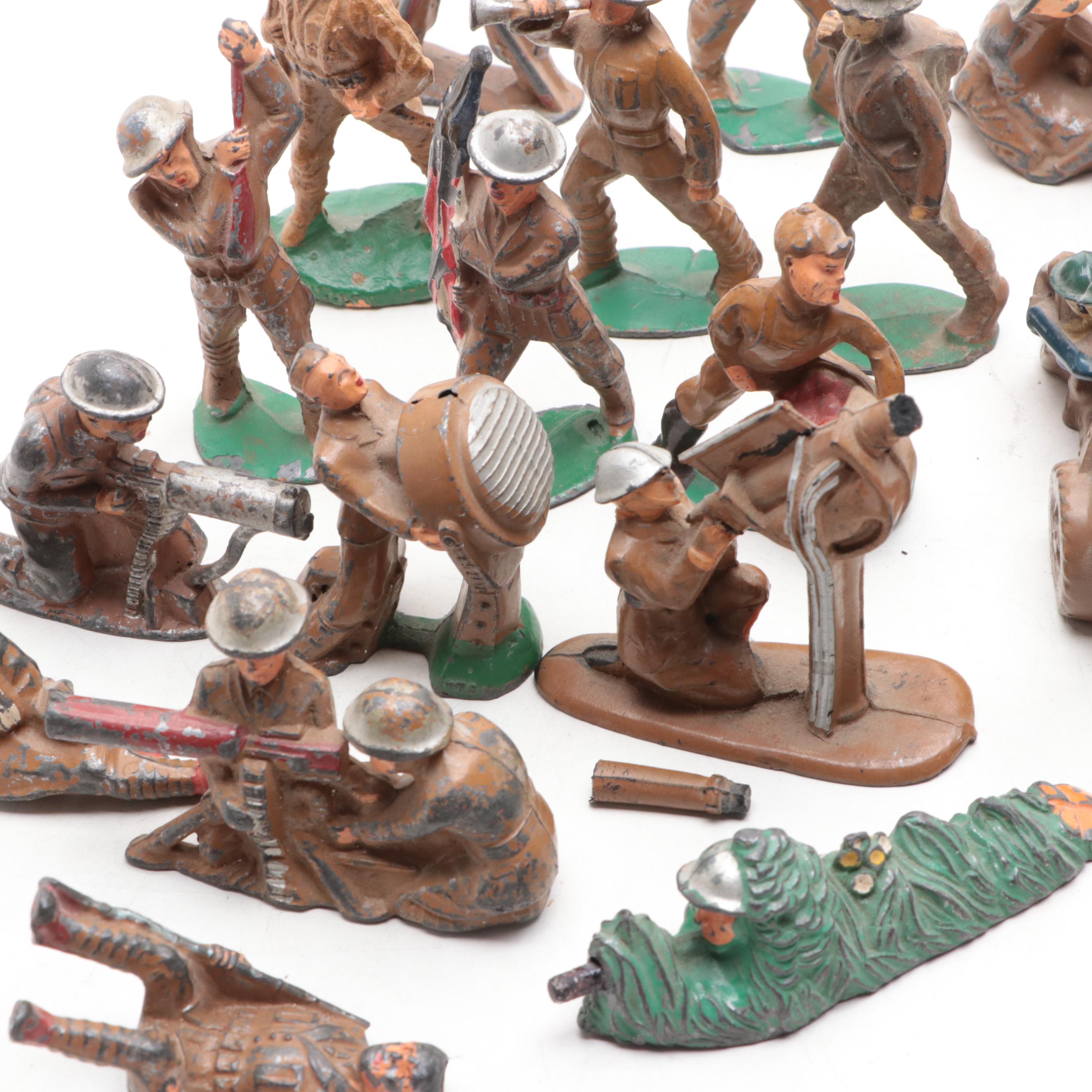 Manoil with Other Hand-Painted Metal Toy Soldiers, Early to Mid-20th ...