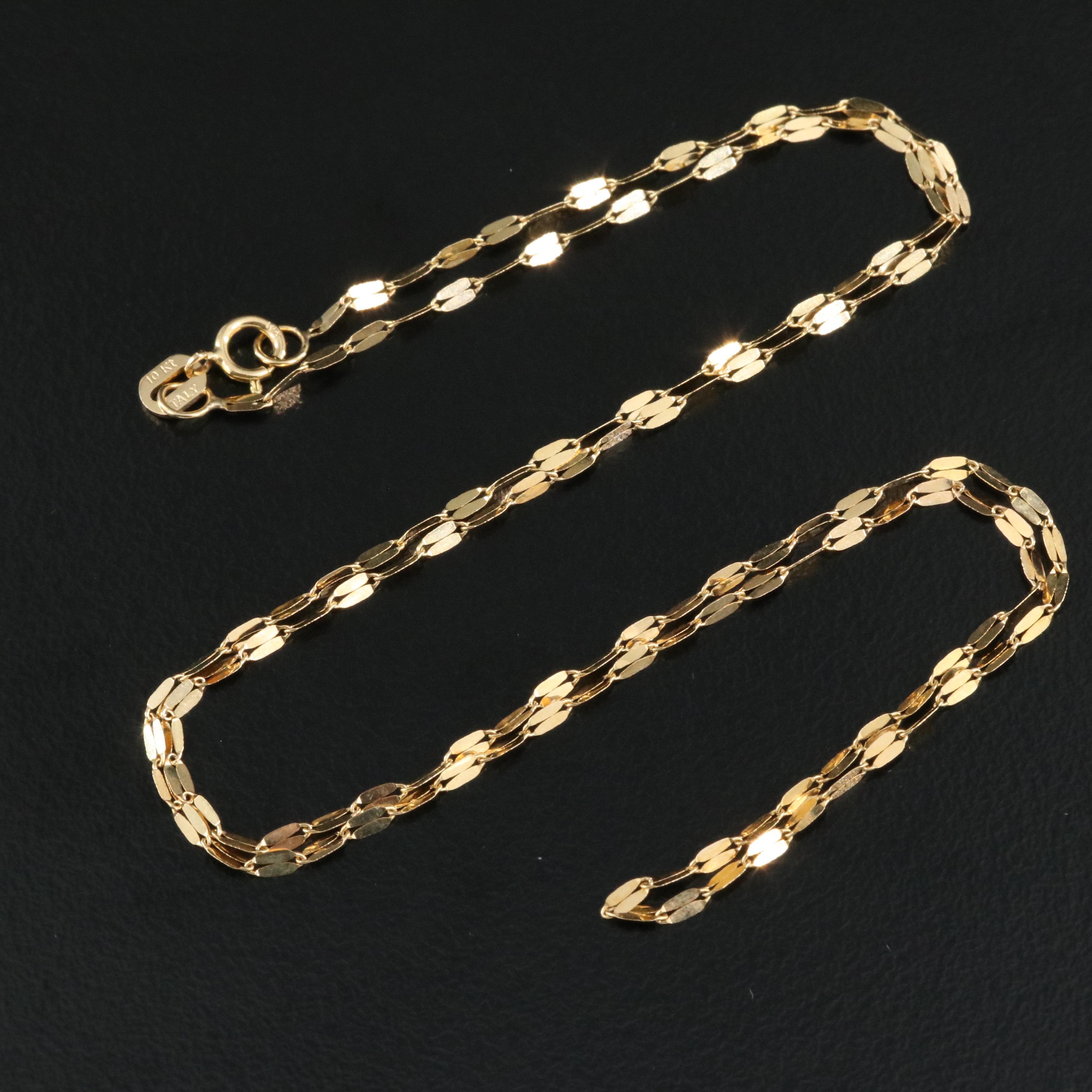 Italian 10K Mirror Link Chain | EBTH