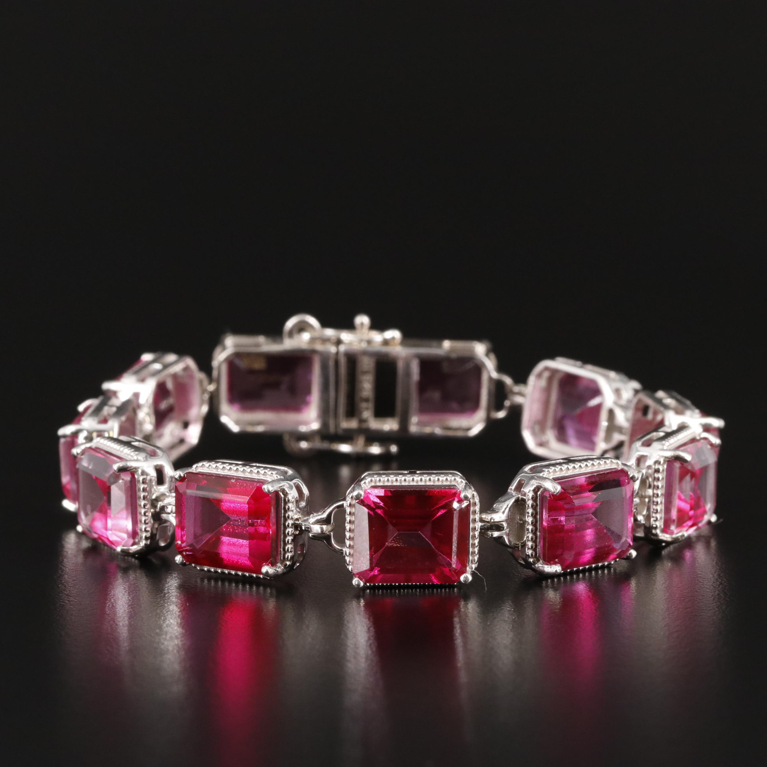 Sterling Pink Topaz Bracelet | EBTH
