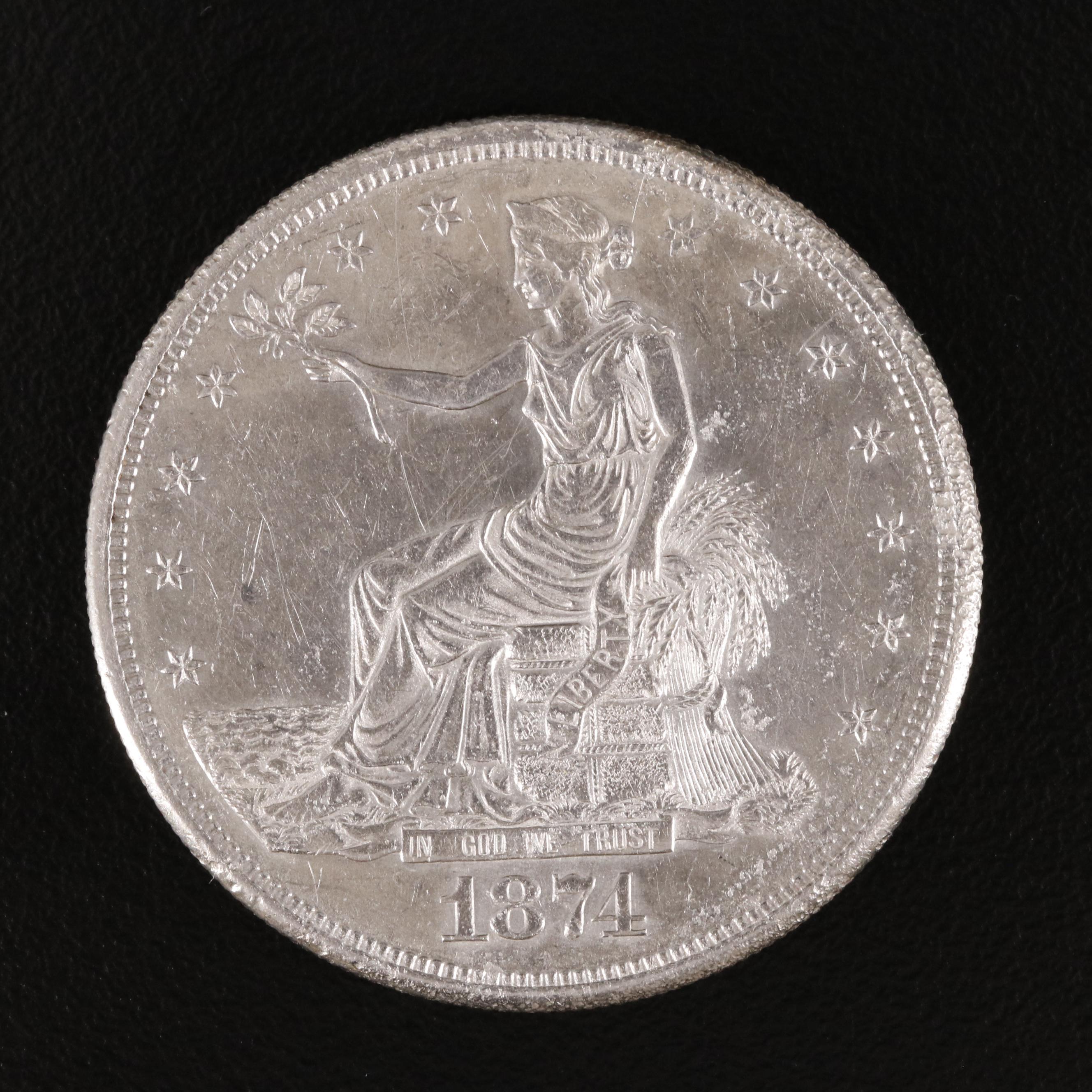 1874-S Trade Silver Dollar | EBTH