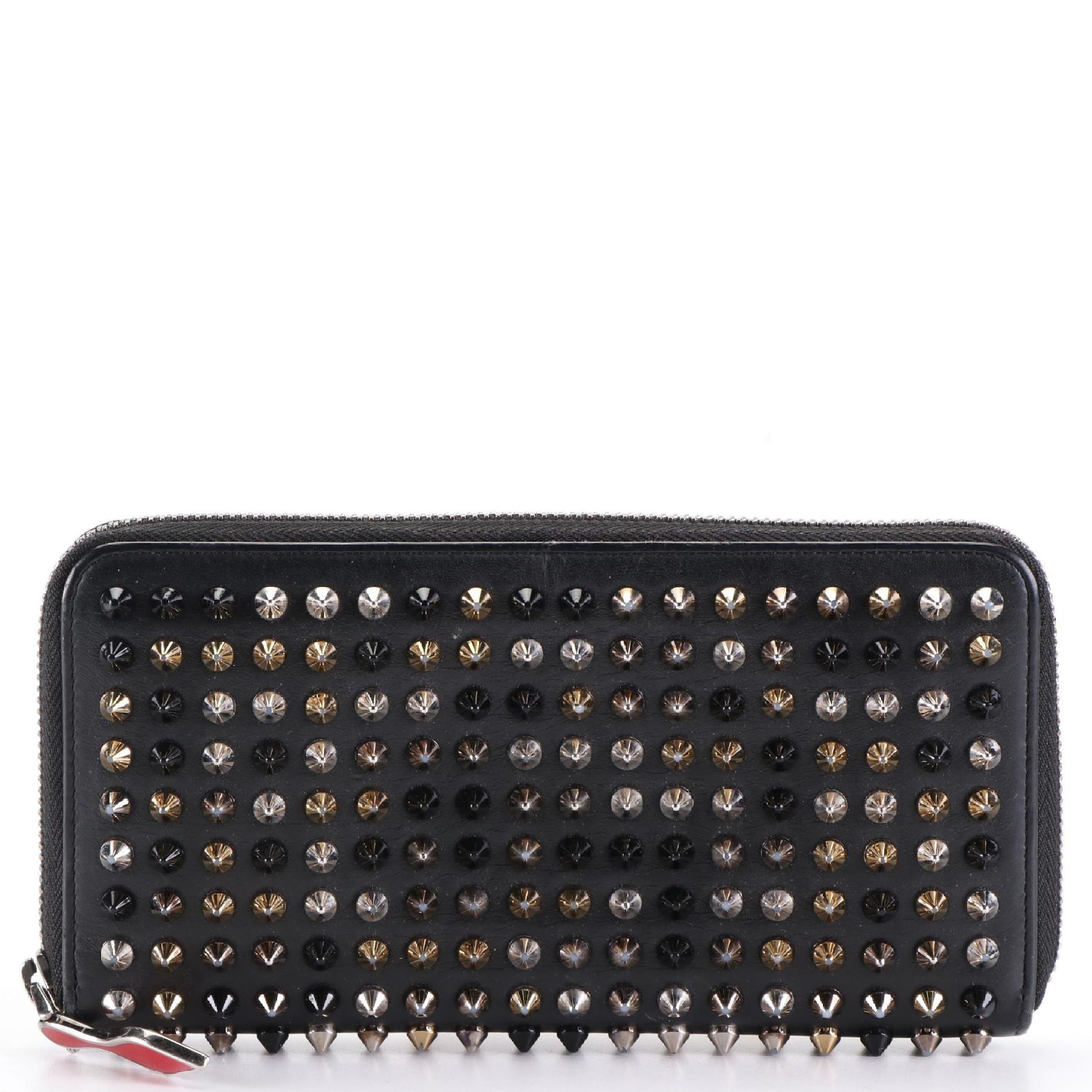 Christian Louboutin Spike Studded Zip Wallet in Leather | EBTH
