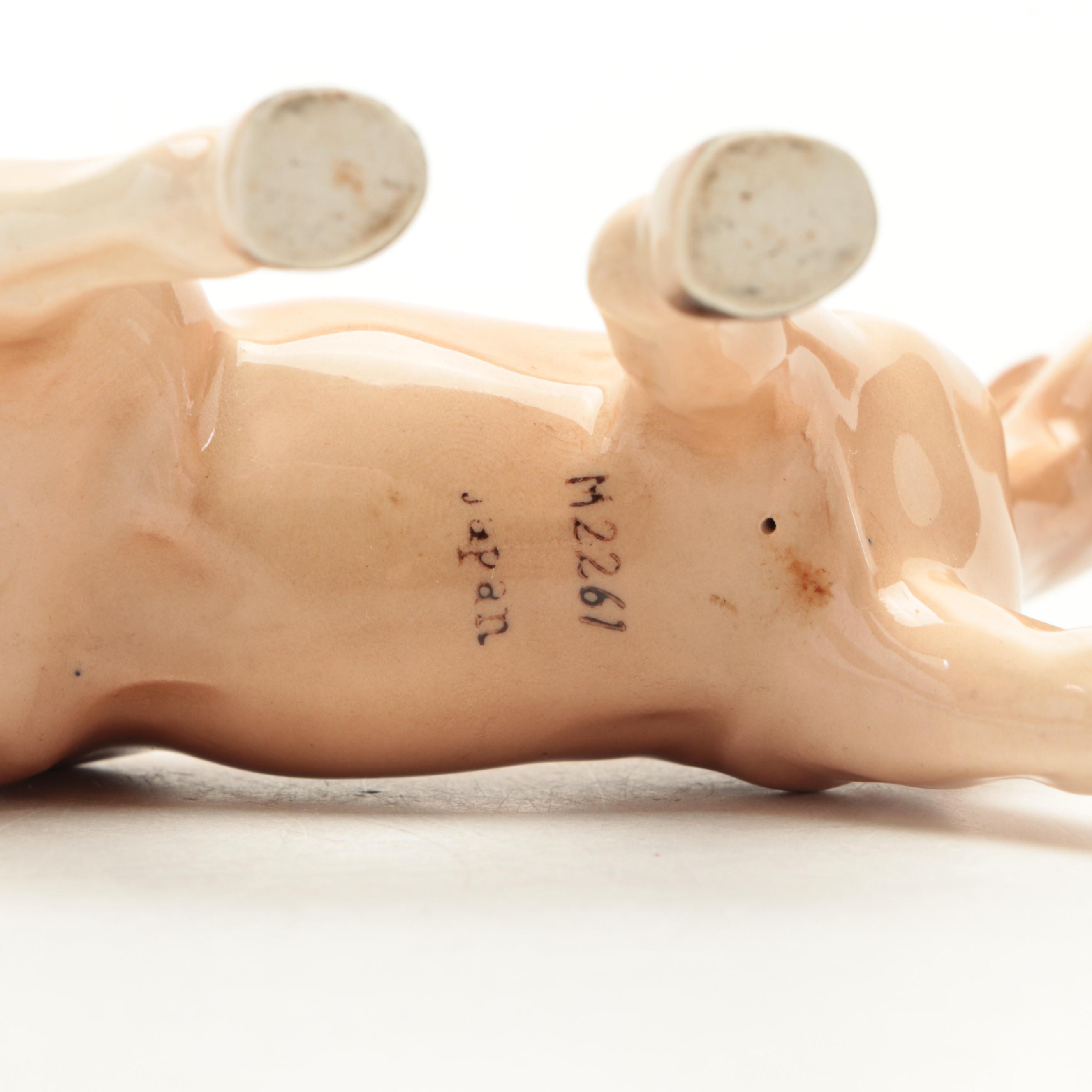 Nicodemus Ferro-Stone Robins with English Bone China Floral Figures and ...