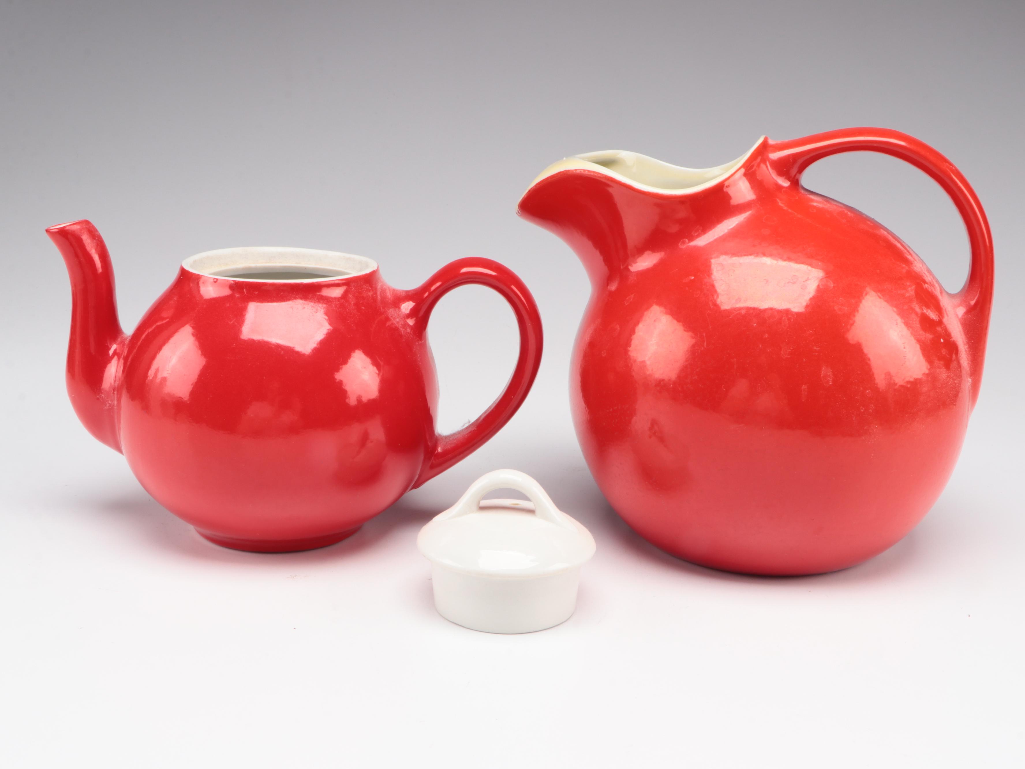 Hall Ball Pitcher and Teapot with Cow Shaped Pitcher and Flower Spoon ...