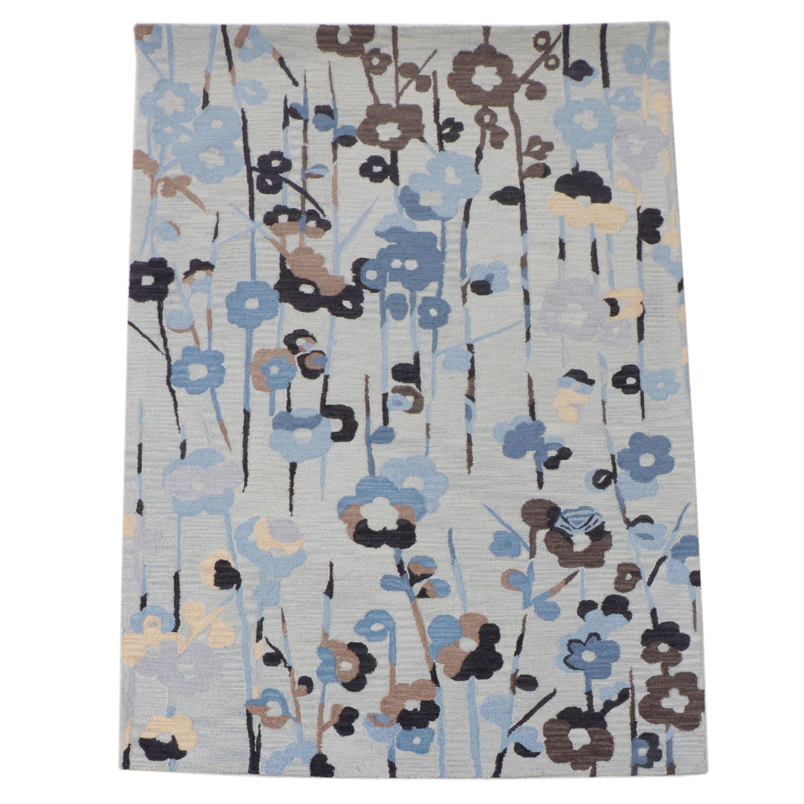 Red Floral Area Rug | EBTH