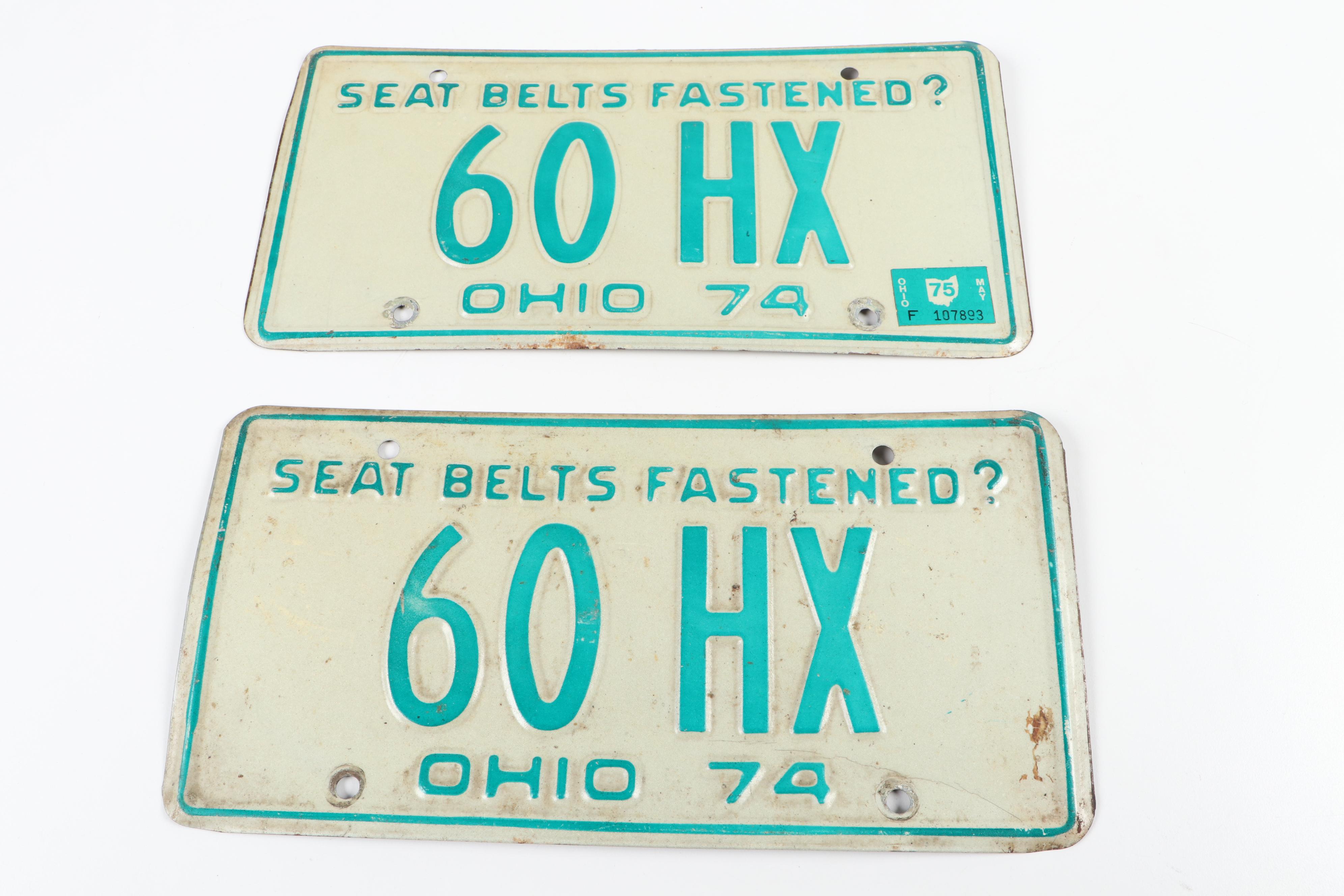 Metal Ohio License Plates, 1974 | EBTH